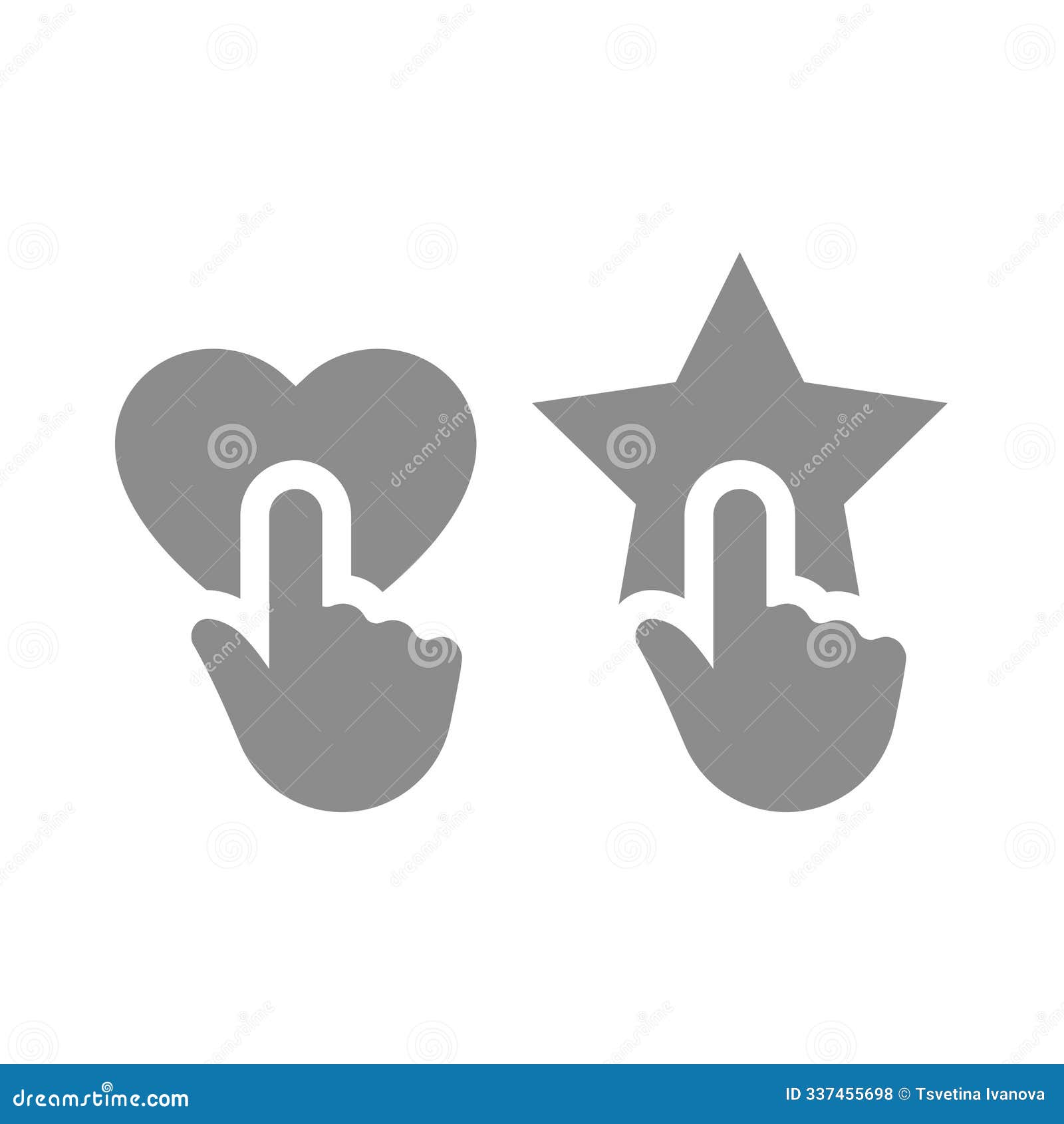 Love and Like Button with Cursor Hand Stock Illustration - Illustration ...