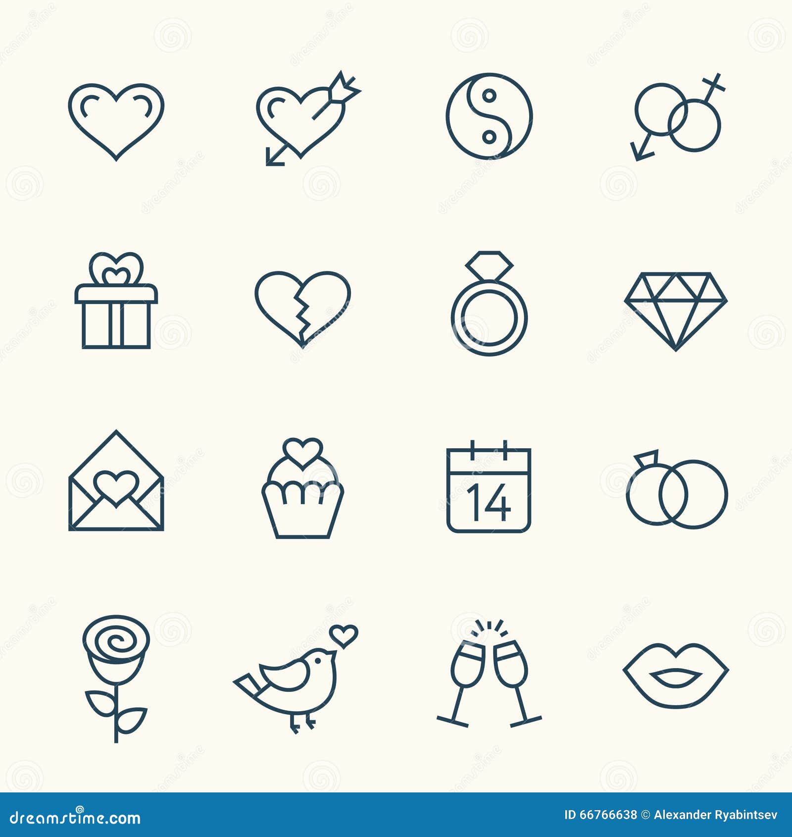Love line icons stock vector. Illustration of engagement - 66766638
