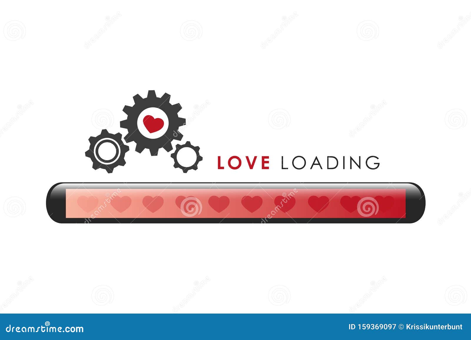 Love Loading Bar with Red Heart Stock Vector - Illustration of banner ...