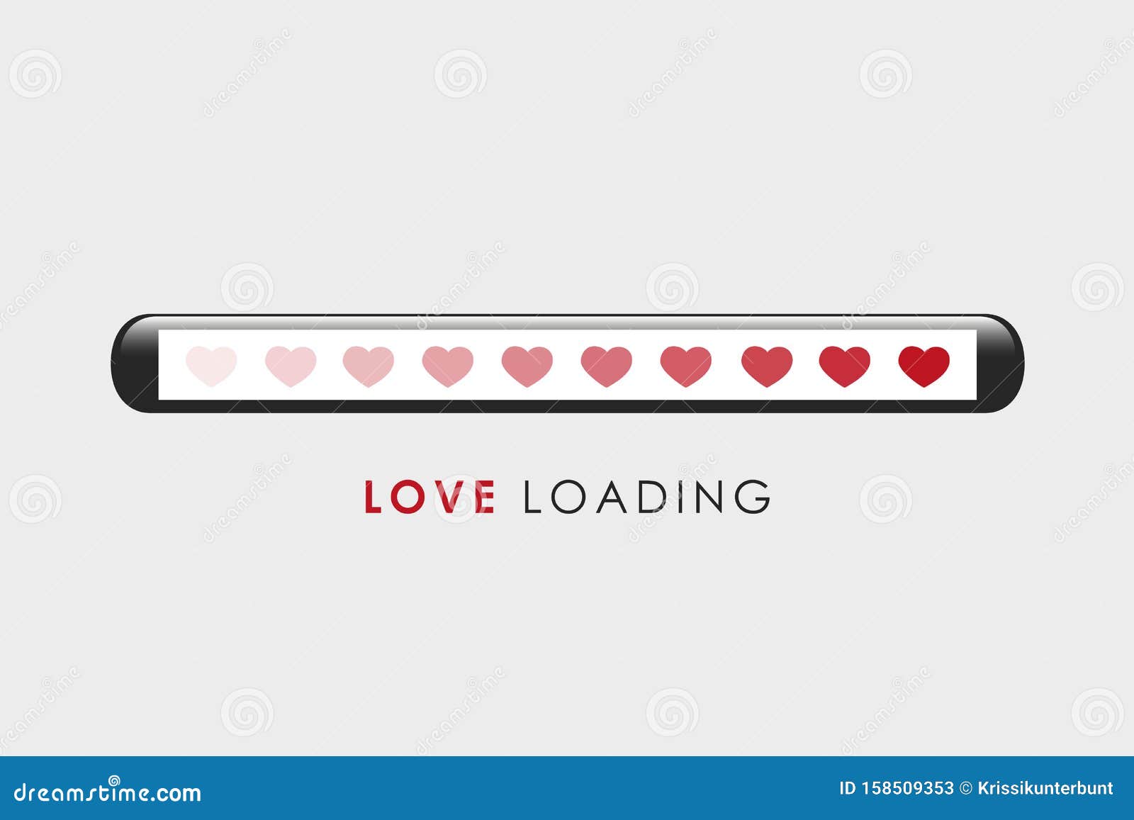 Love Loading Bar with Red Heart Stock Vector - Illustration of shape ...