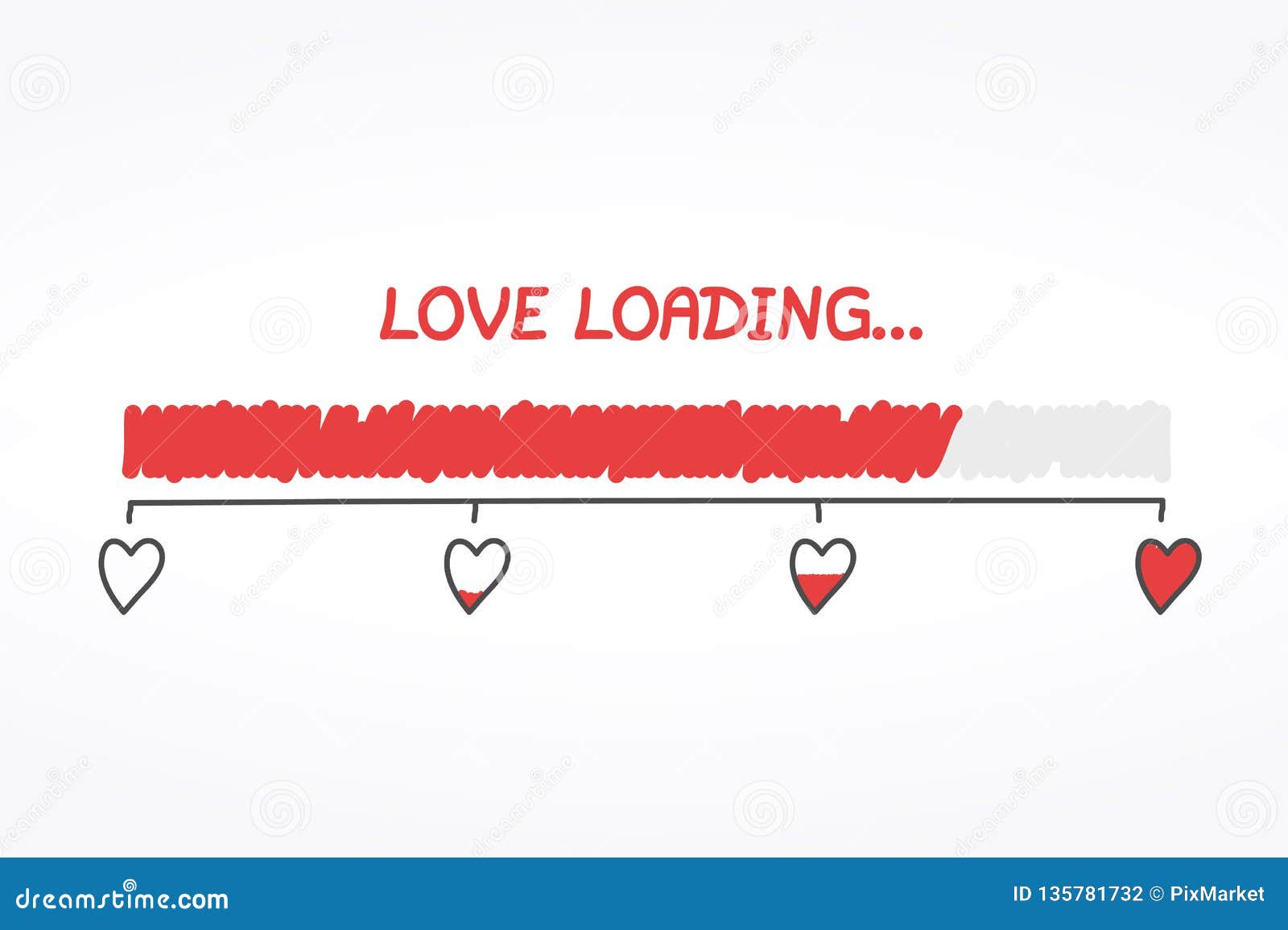 Love Loading stock vector. Illustration of valentine - 135781732