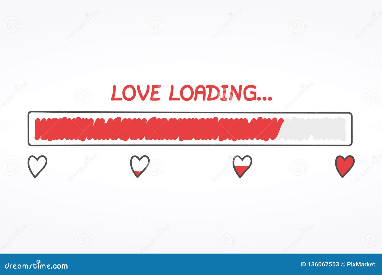Progress Bar With Lot Of Hearts Scattering On. Download Love Valentines ...