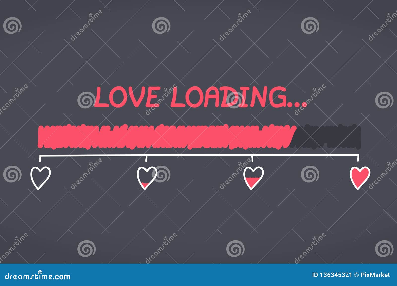 Progress Bar With Lot Of Hearts Scattering On. Download Love Valentines ...