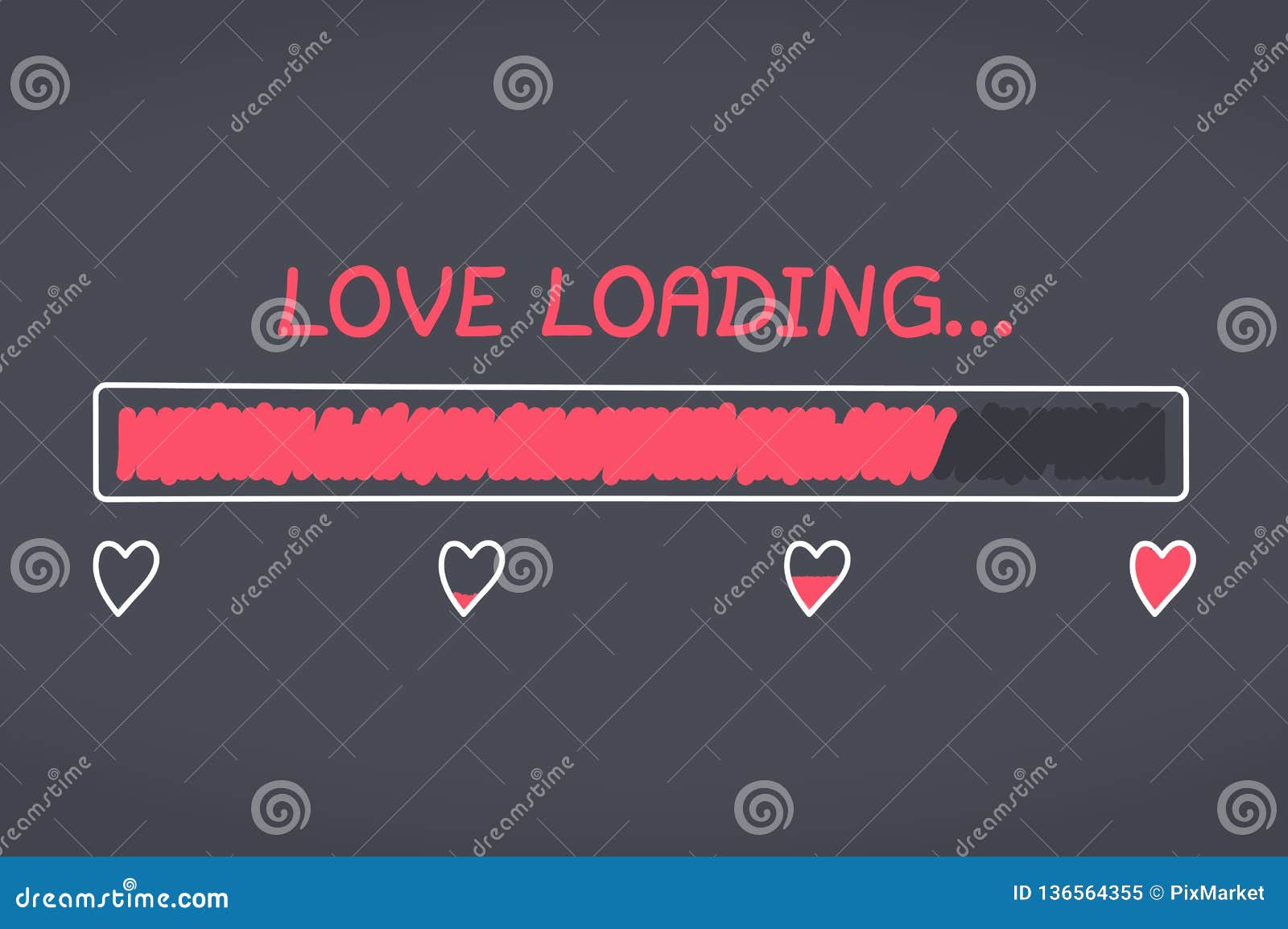 Progress Bar With Lot Of Hearts Scattering On. Download Love Valentines ...