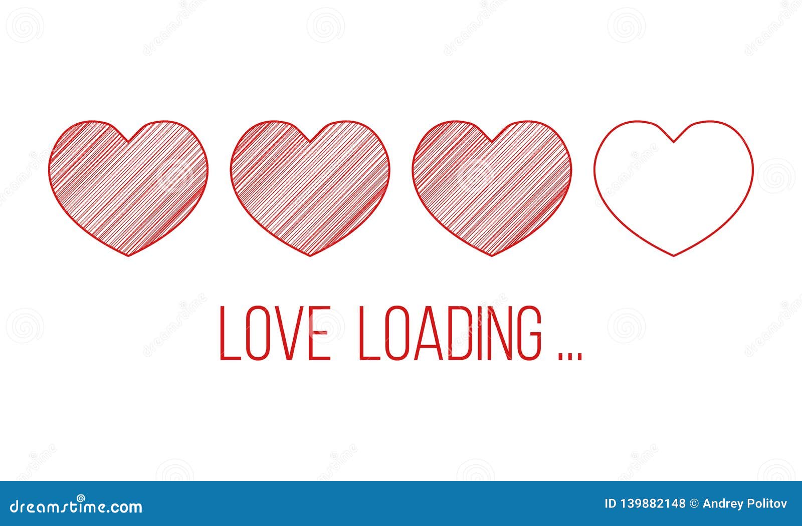Love Loading, Hearts Progress Bar Stock Vector - Illustration of reboot ...