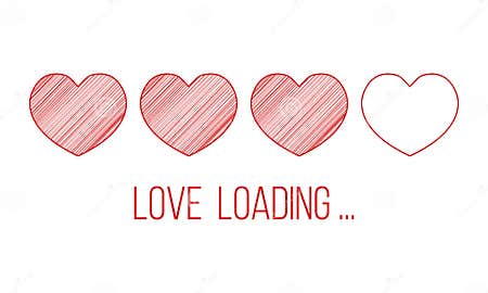 Love Loading, Hearts Progress Bar Stock Vector - Illustration of reboot ...