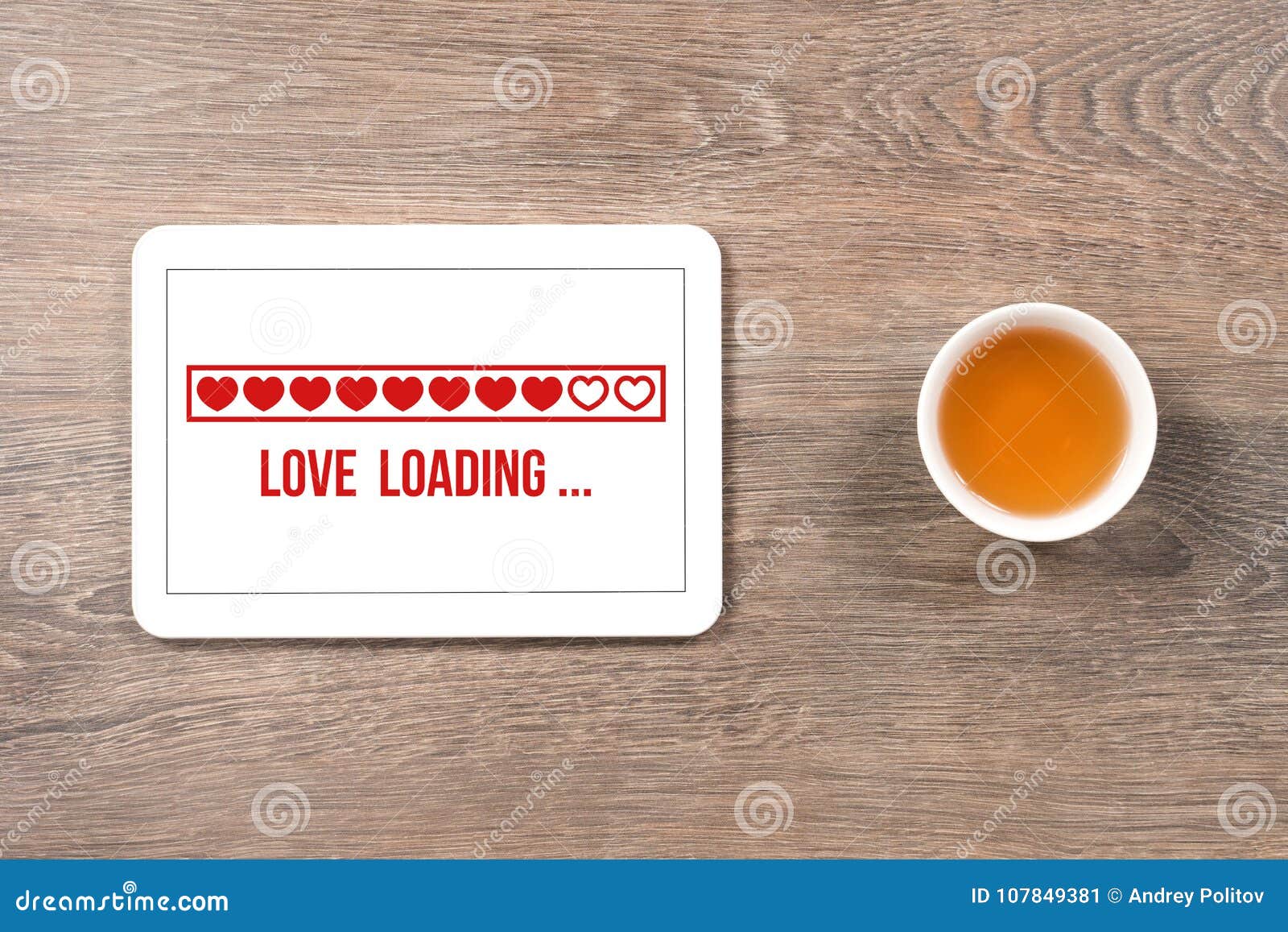 Love Loading, Progress Bar in Digital Tablet Stock Image - Image of ...
