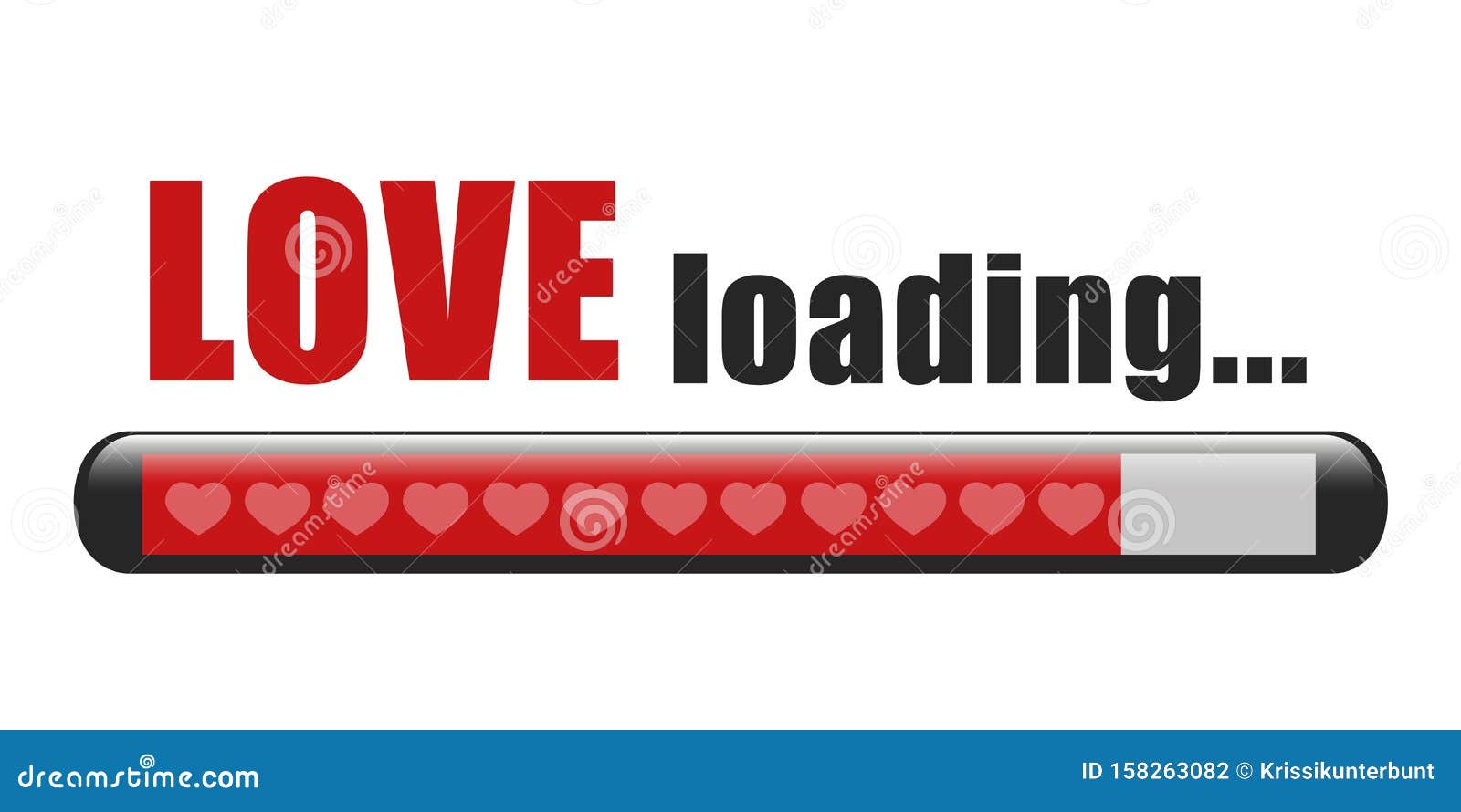 Love Loading Red Bar with Hearts on White Background Stock Vector ...