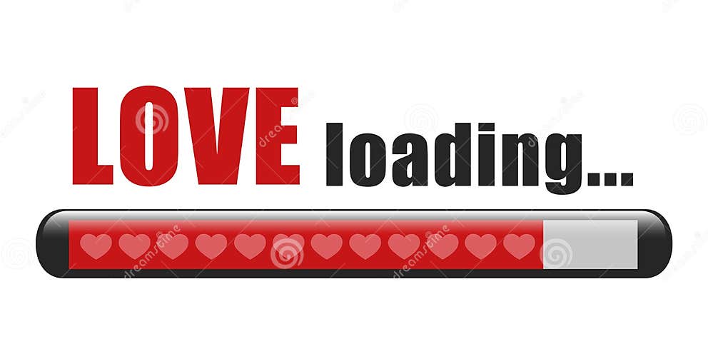Love Loading Red Bar with Hearts on White Background Stock Vector ...