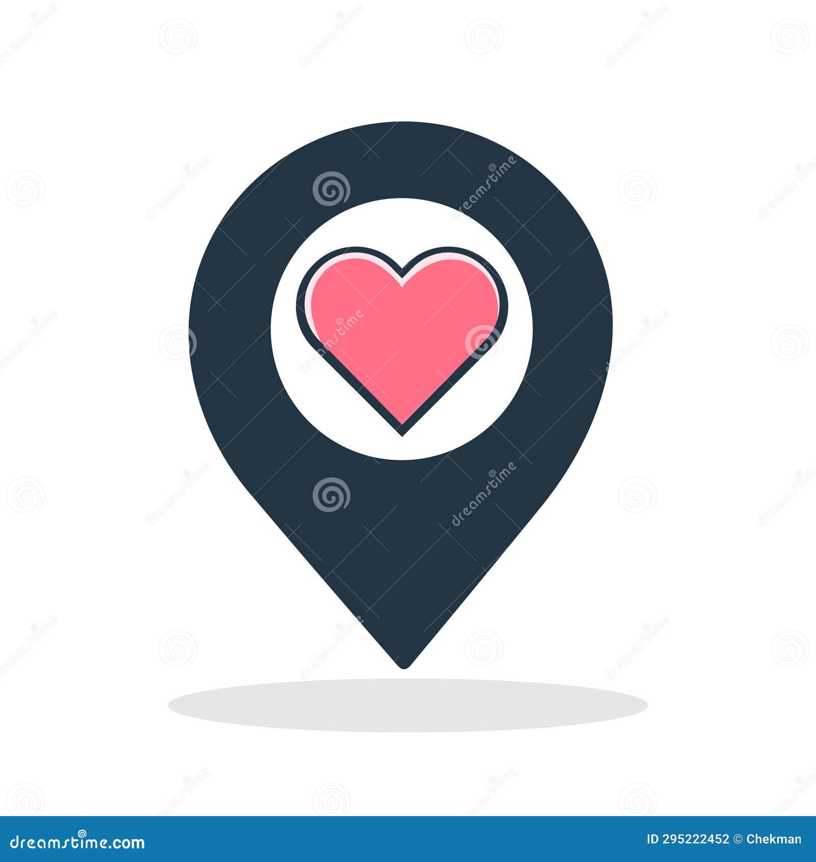 Love Location Symbol. Heart with Map Dot Stock Vector - Illustration of ...