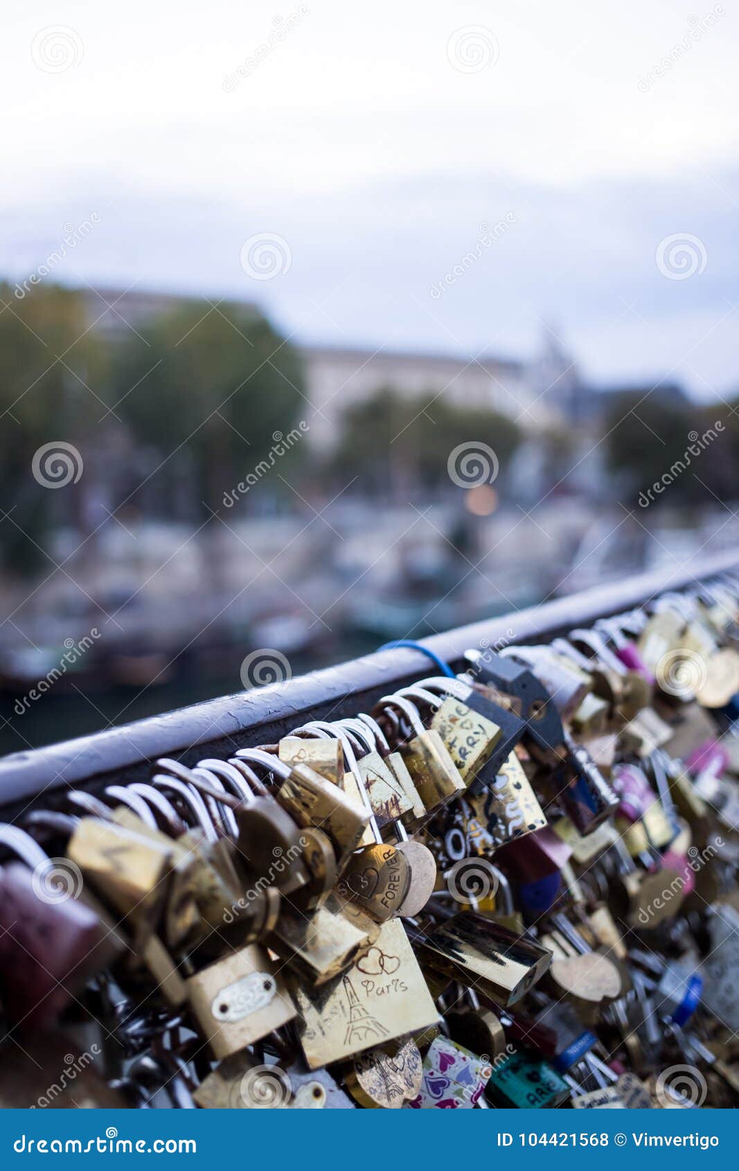 Love Lock on a Bridge in Paris Editorial Stock Photo - Image of cult ...