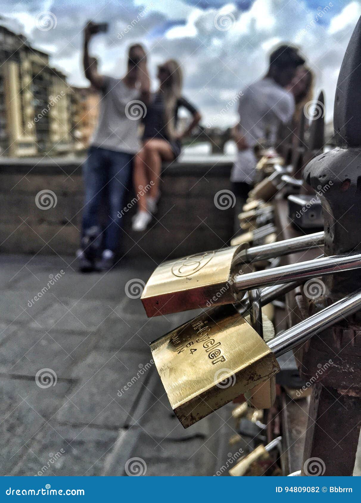 Love Lock of Couples on Ponte Vecchio in Florence, Italy. Editorial ...