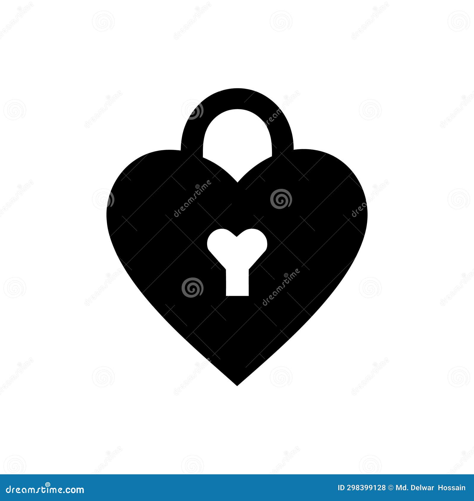 Love lock icon stock vector. Illustration of unity, affection - 298399128