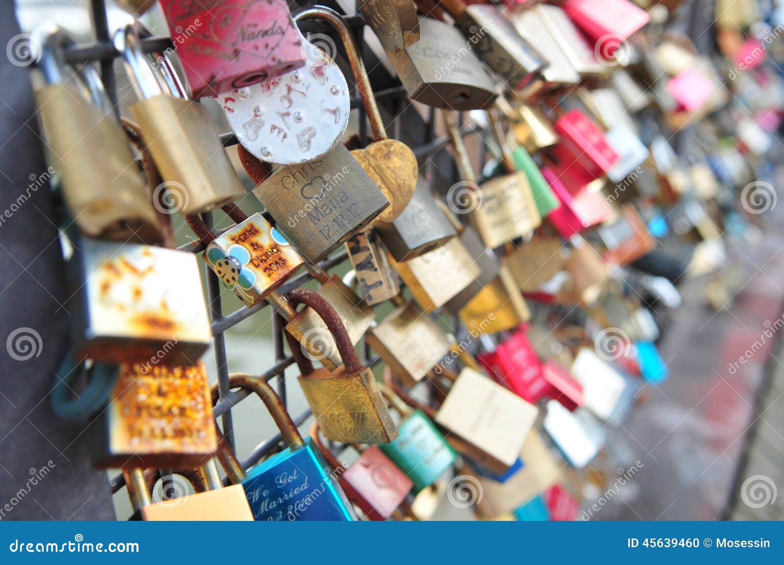 Love lock stock photo. Image of unbreak, romantic, street - 45639460