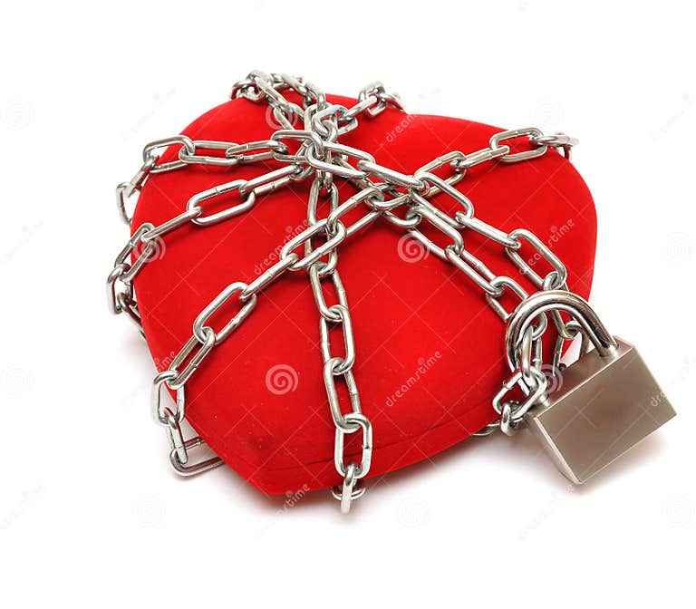 Love Locked Heart Shape with Chains Stock Image - Image of shape ...