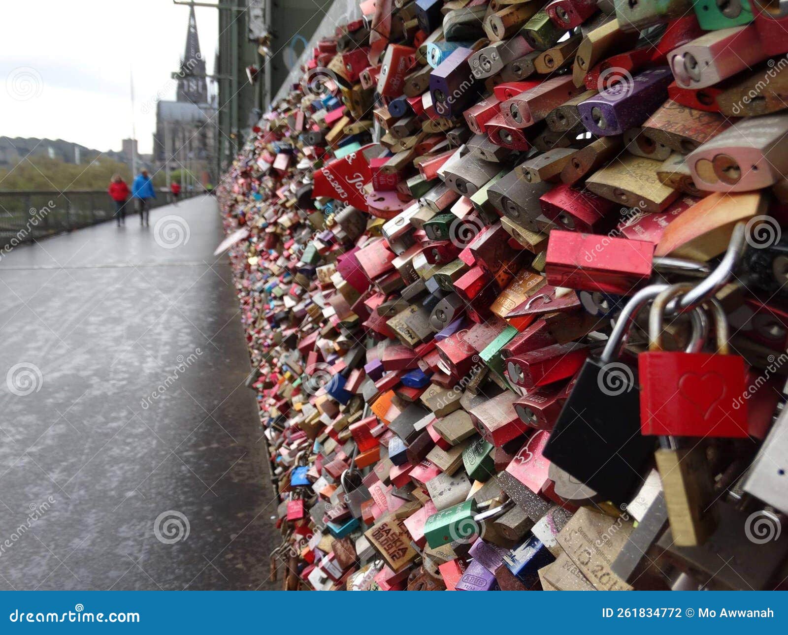 Love Locks Bridge in Dusseldorf, Germany Editorial Photography - Image ...
