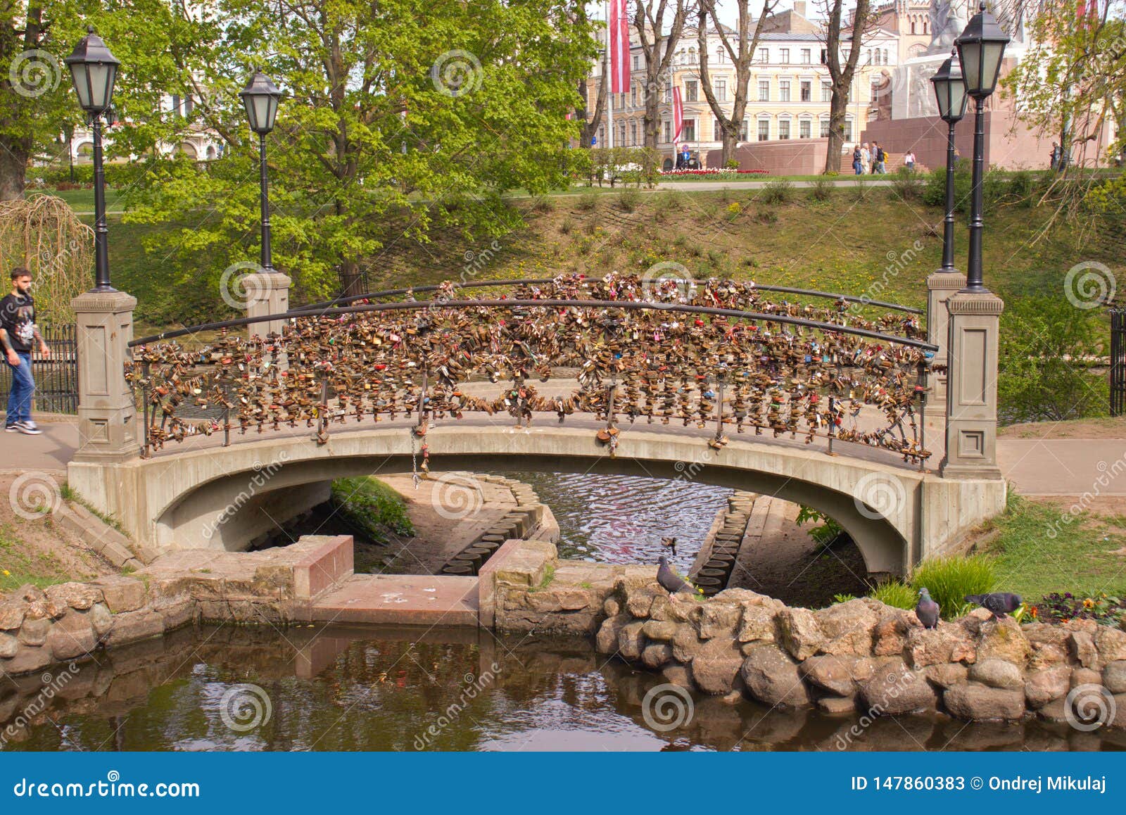 Love Locks on Bridge in Riga. Latvia Editorial Stock Photo - Image of ...