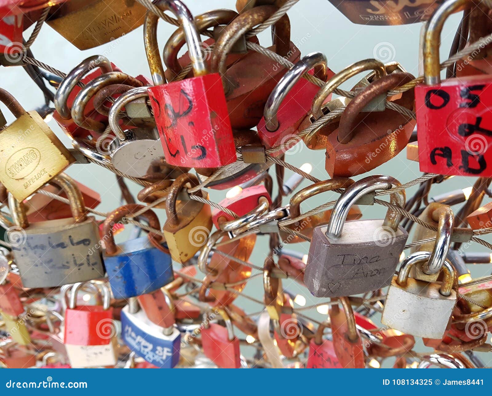 Love Locks Hang from a Bridge. Editorial Image - Image of lock, fence ...