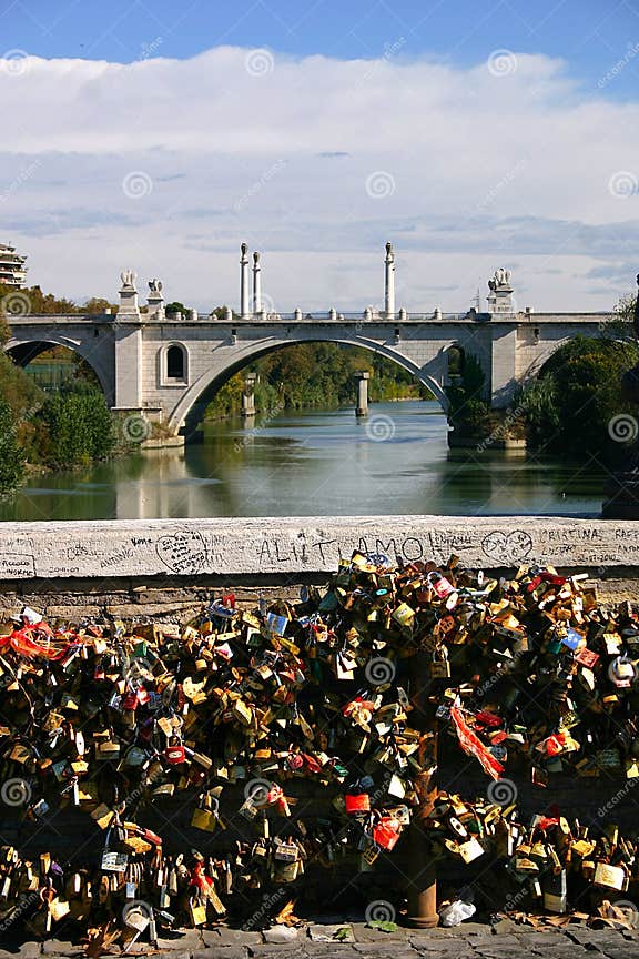 Love locks in rome stock image. Image of lazio, surf - 16721177
