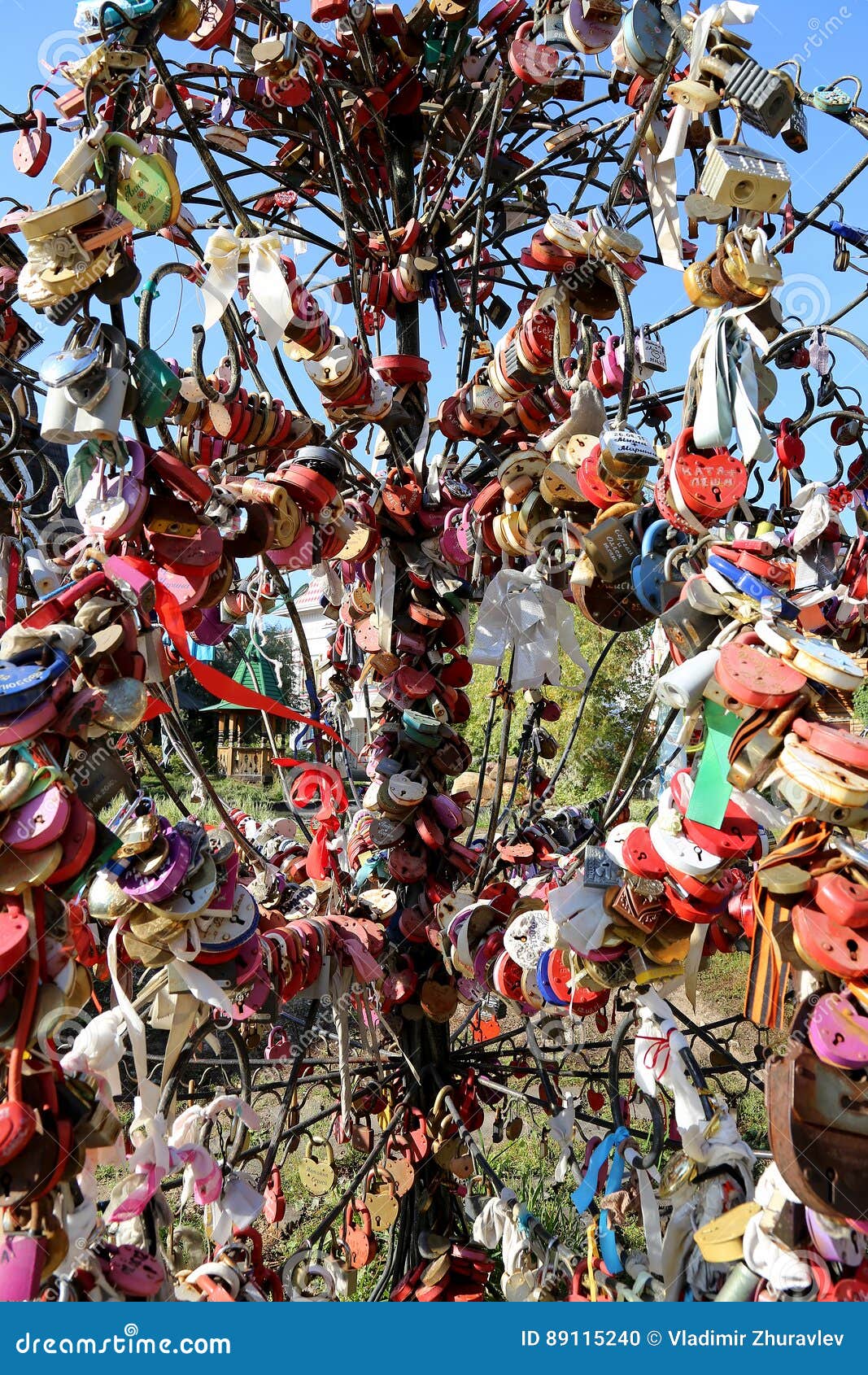 Love Locks Tree in Izmailovo Kremlin - Moscow Russian Stock Photo ...