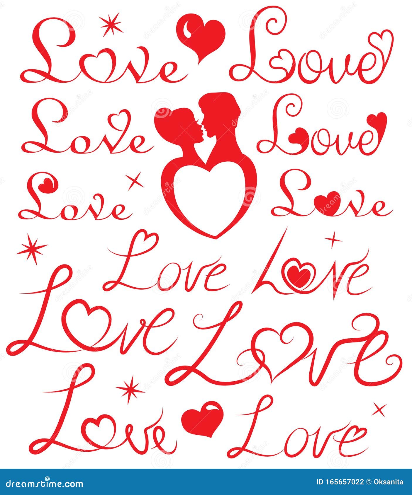 Logos with the Word `love`. Stock Vector - Illustration of happy, love ...