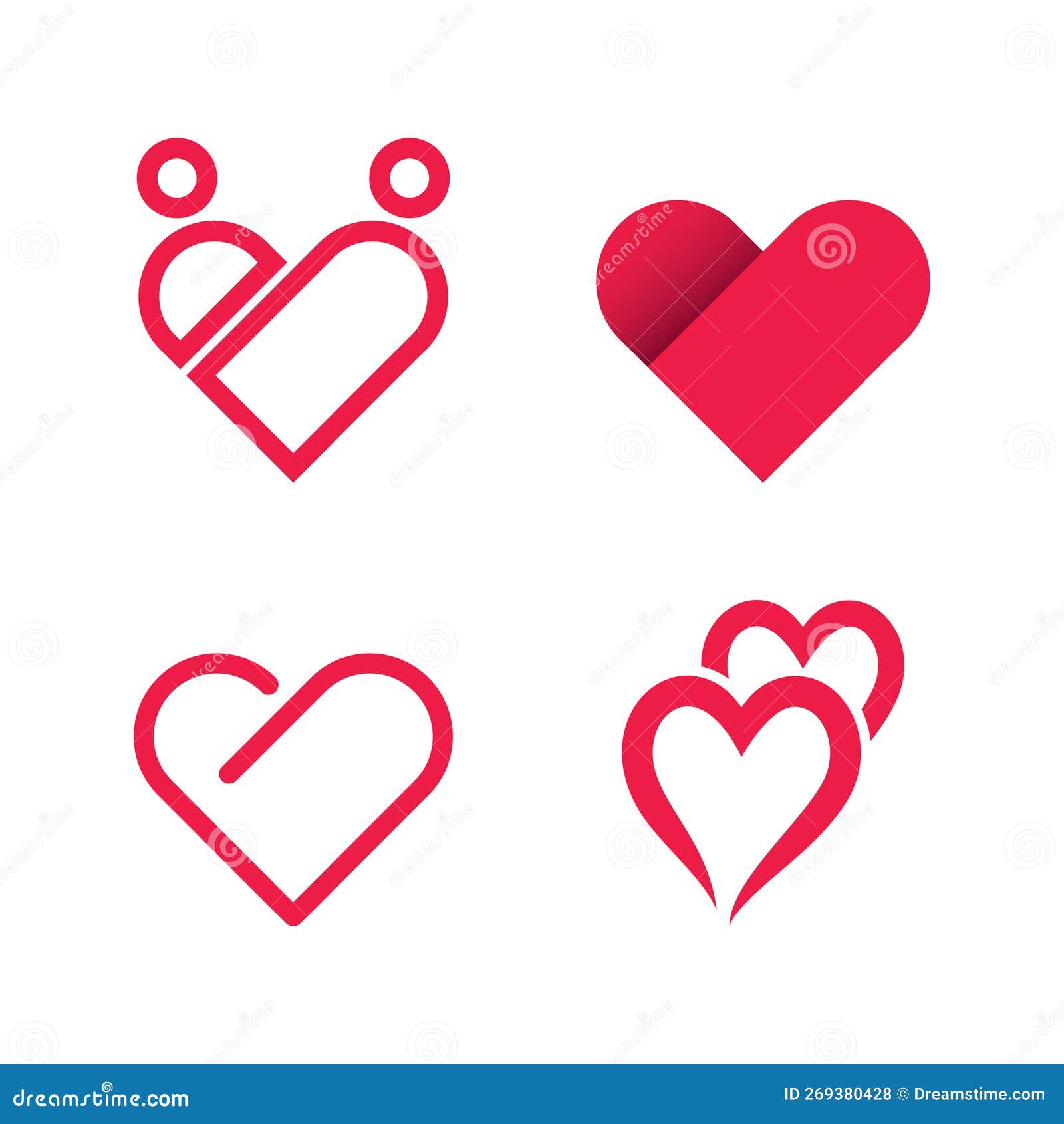 Love logo icon and symbol stock vector. Illustration of heart - 269380428