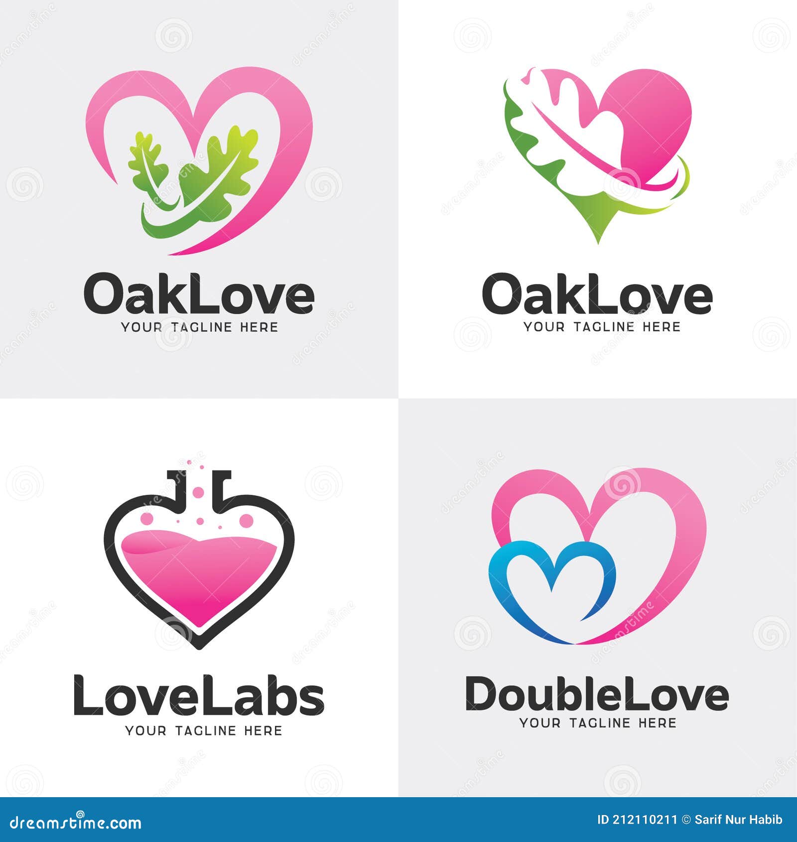 Love Logo Set Design Template Collection Stock Vector - Illustration of ...