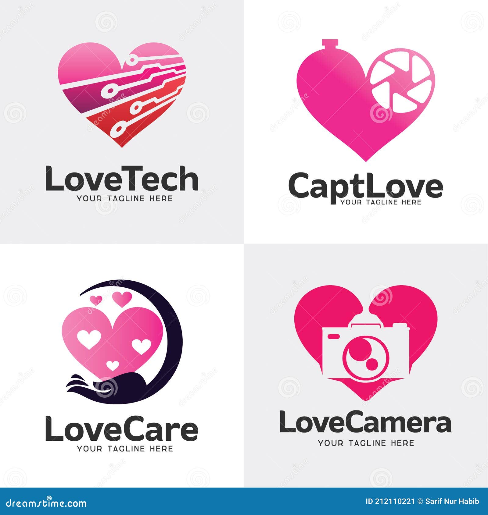 Love Logo Set Design Template Collection Stock Vector - Illustration of ...