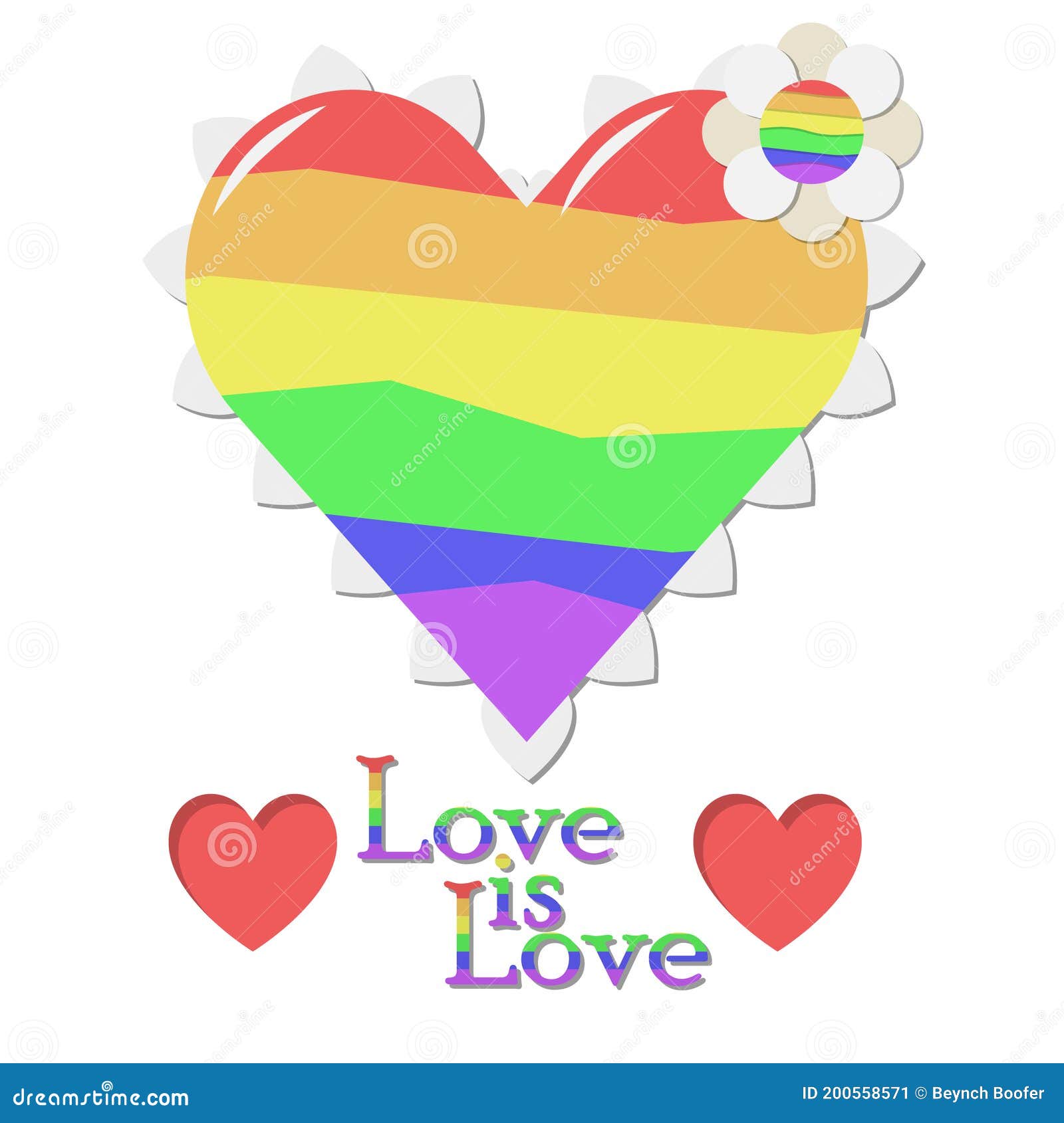 Love Is Love Isolated On White Background Inspirational Gay Pride