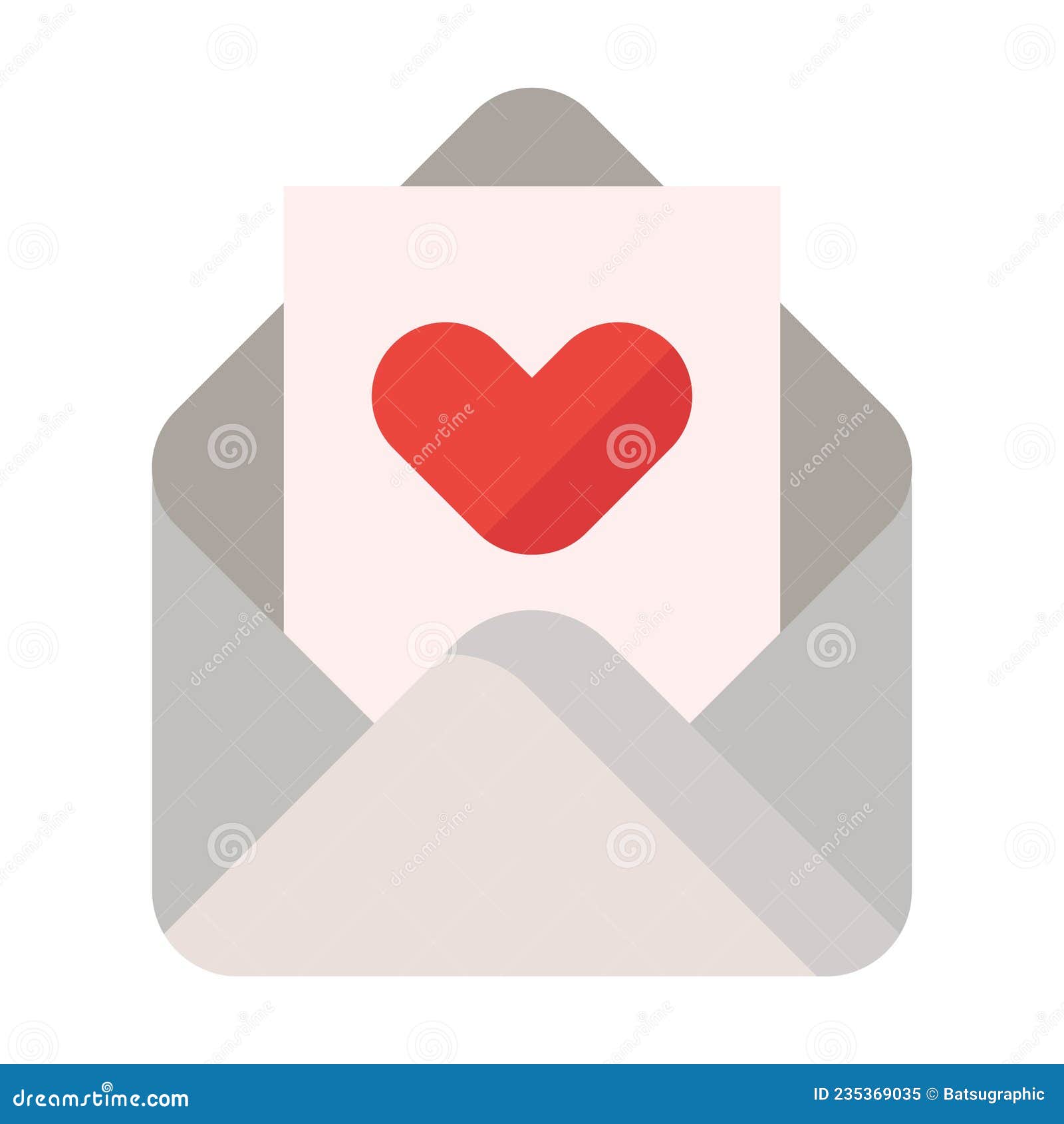 Love Mail Flat Clipart Vector Illustration Stock Vector - Illustration ...