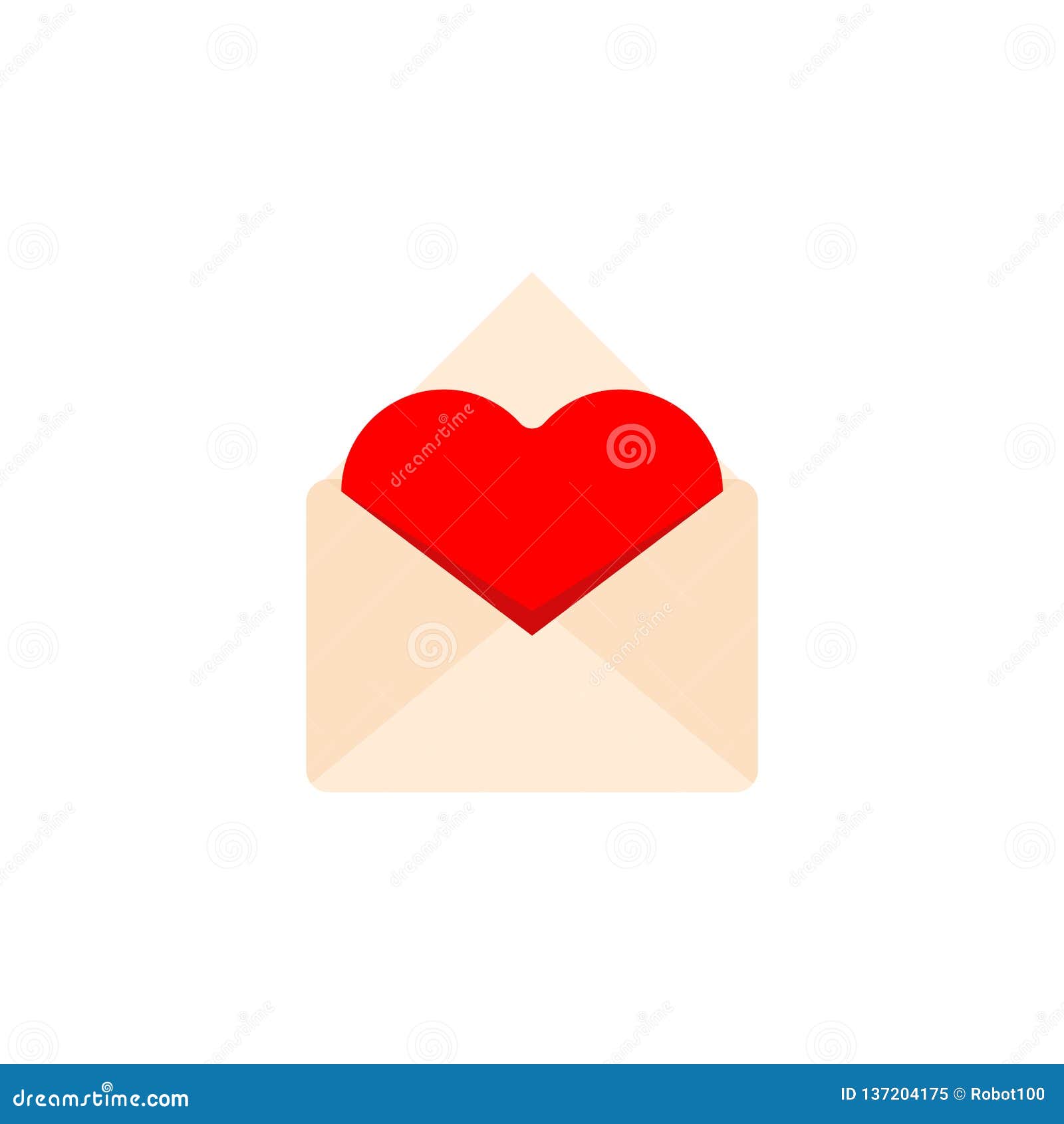 Love Mail. Heart in an Envelope. Message Valentine`s Day Stock Vector ...