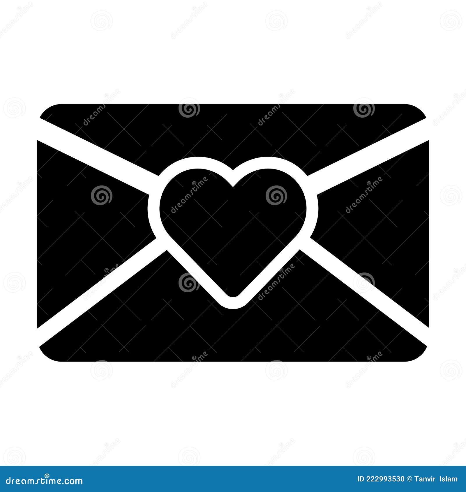 Love mail Icon stock vector. Illustration of mail, icon - 222993530