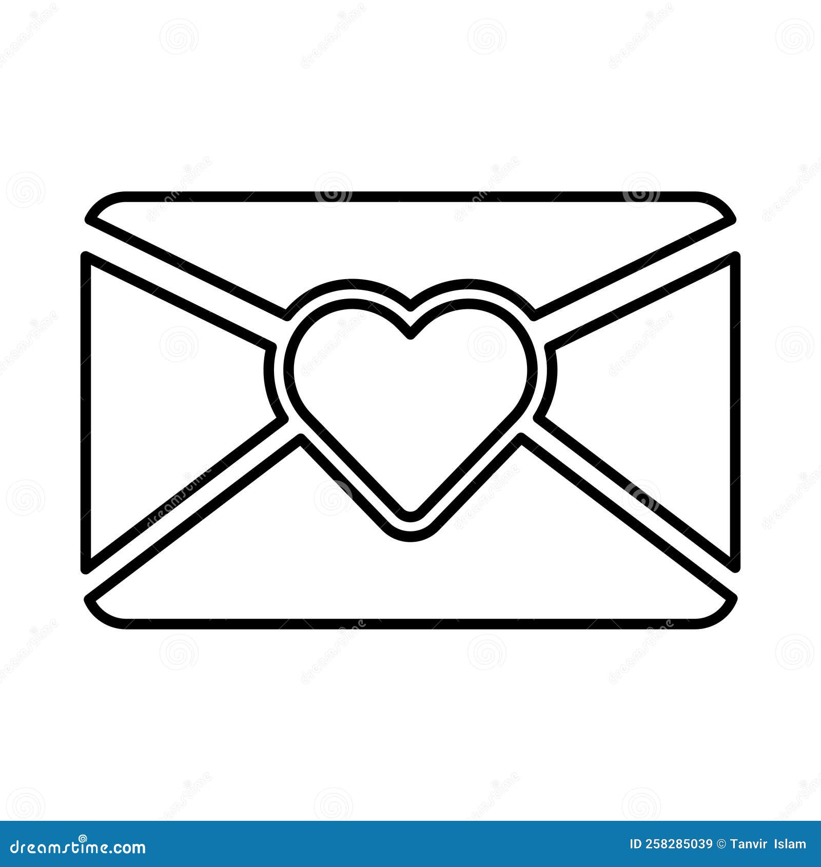 Love mail Icon stock vector. Illustration of message - 258285039