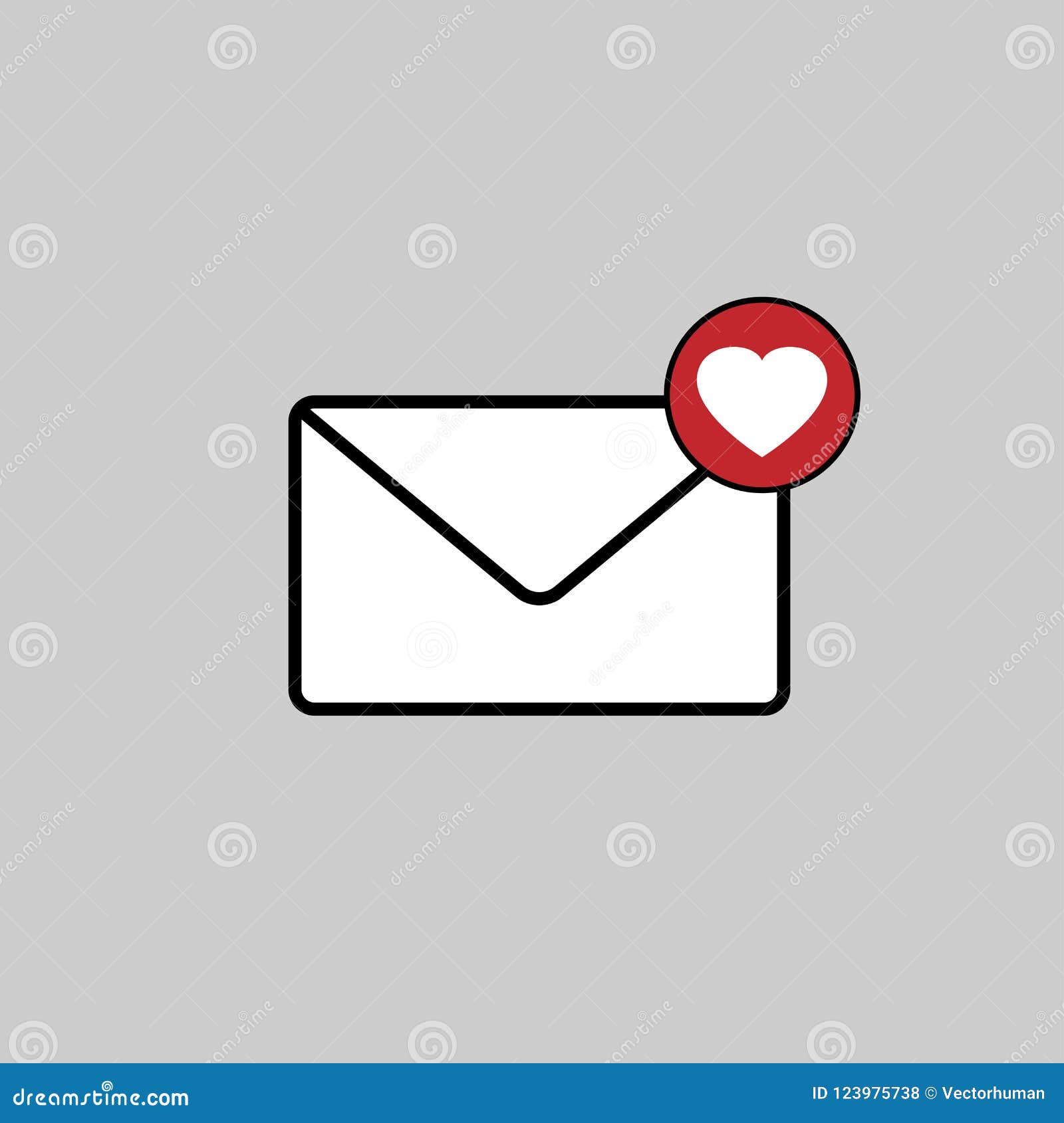 Love mail icon vector stock vector. Illustration of valentine - 123975738