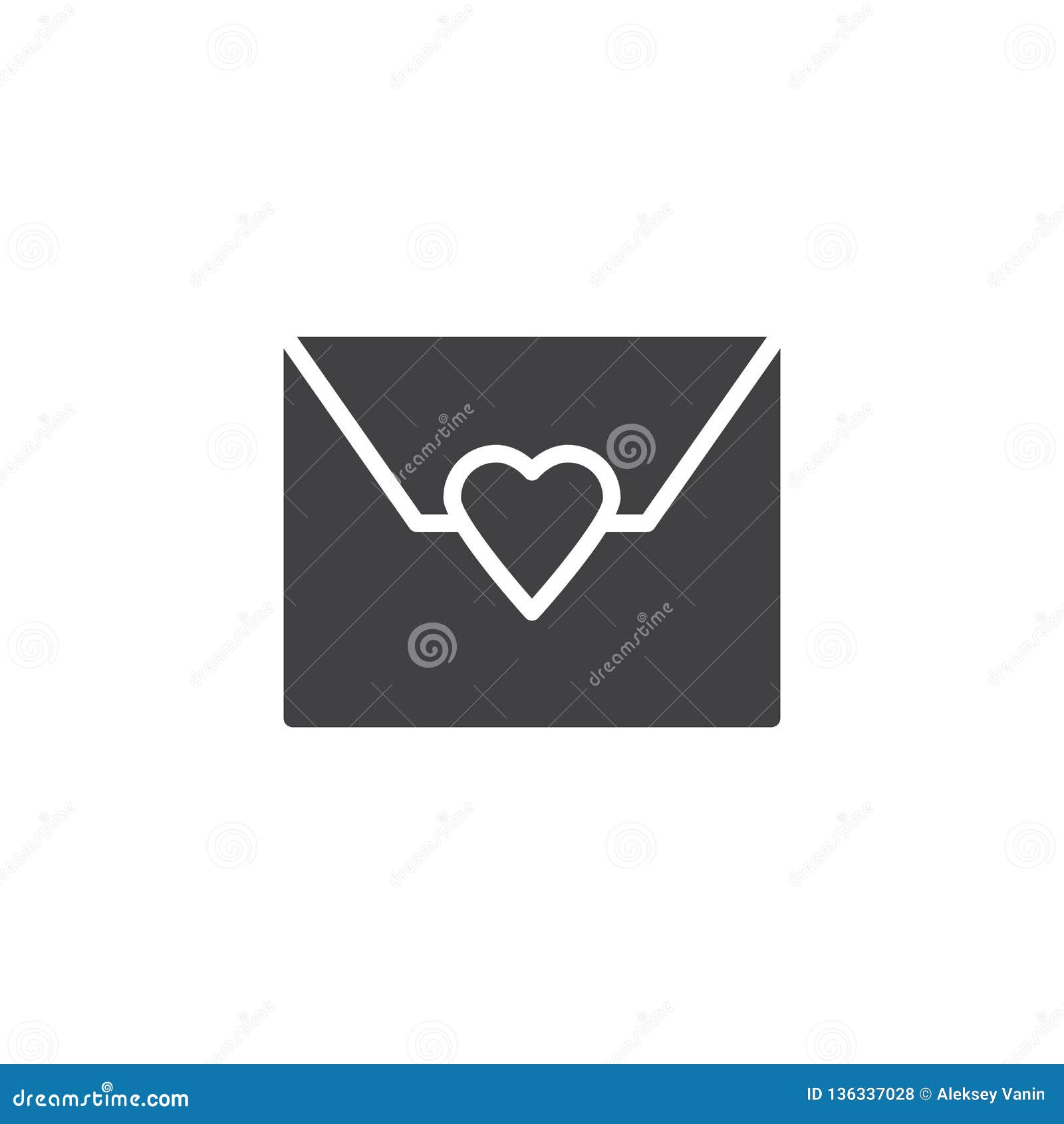 Love mail vector icon stock vector. Illustration of love - 136337028