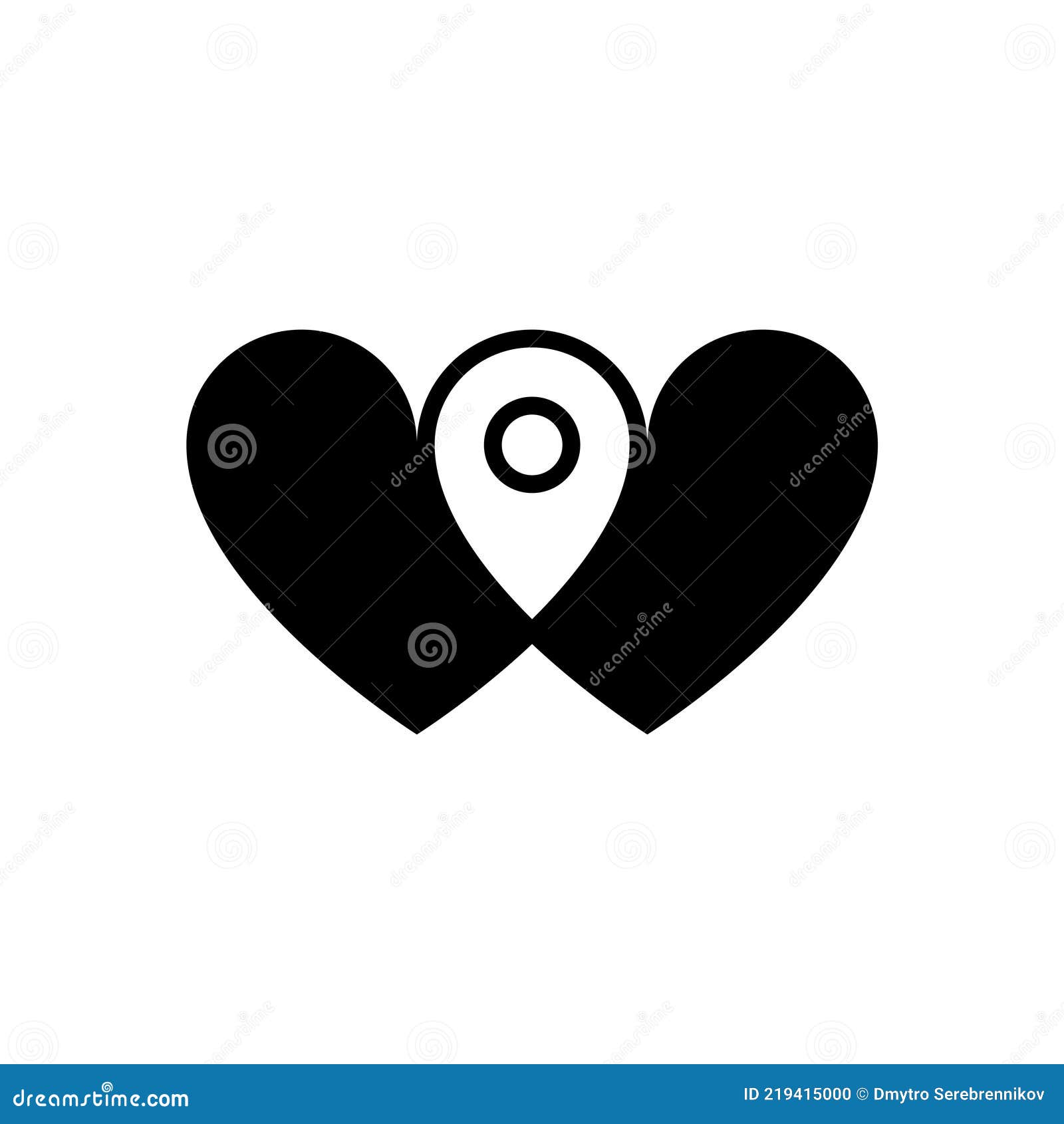 Love Map. Vector Logotype in Flat Style Stock Vector - Illustration of ...