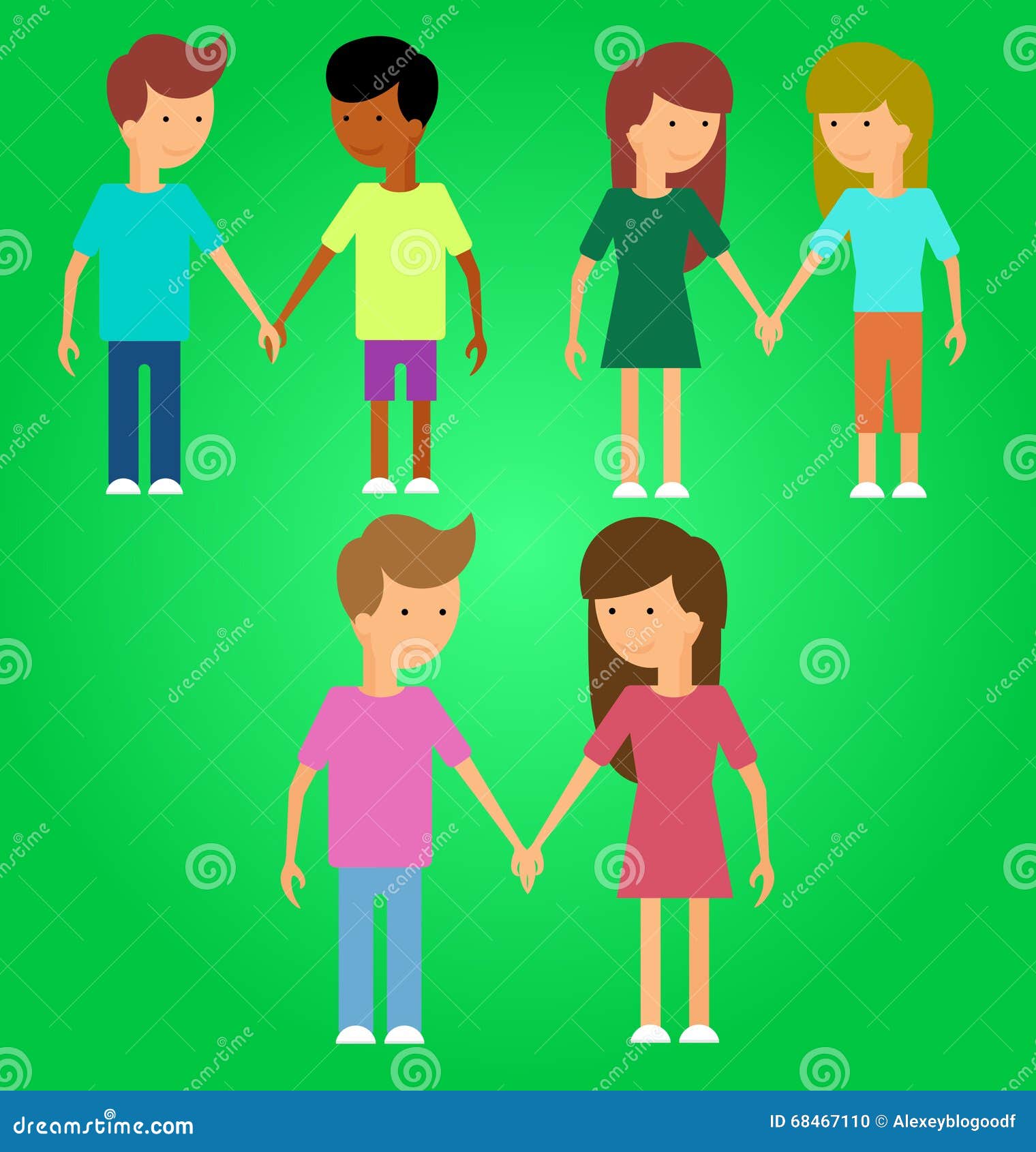 Love Marriage Couple Set Same Sex Marriage Stock Vector Illustration