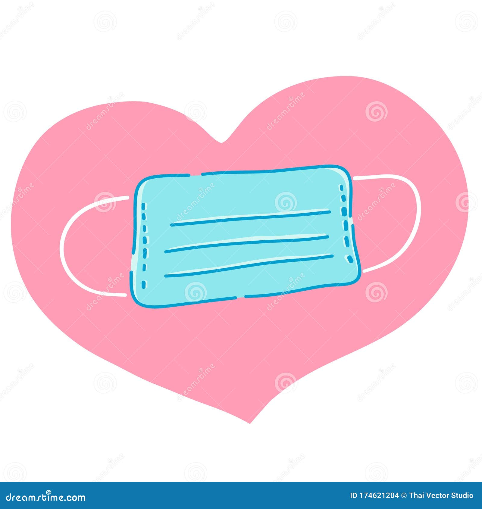 With Love Mask Protect Yourself Stock Illustration - Illustration of ...