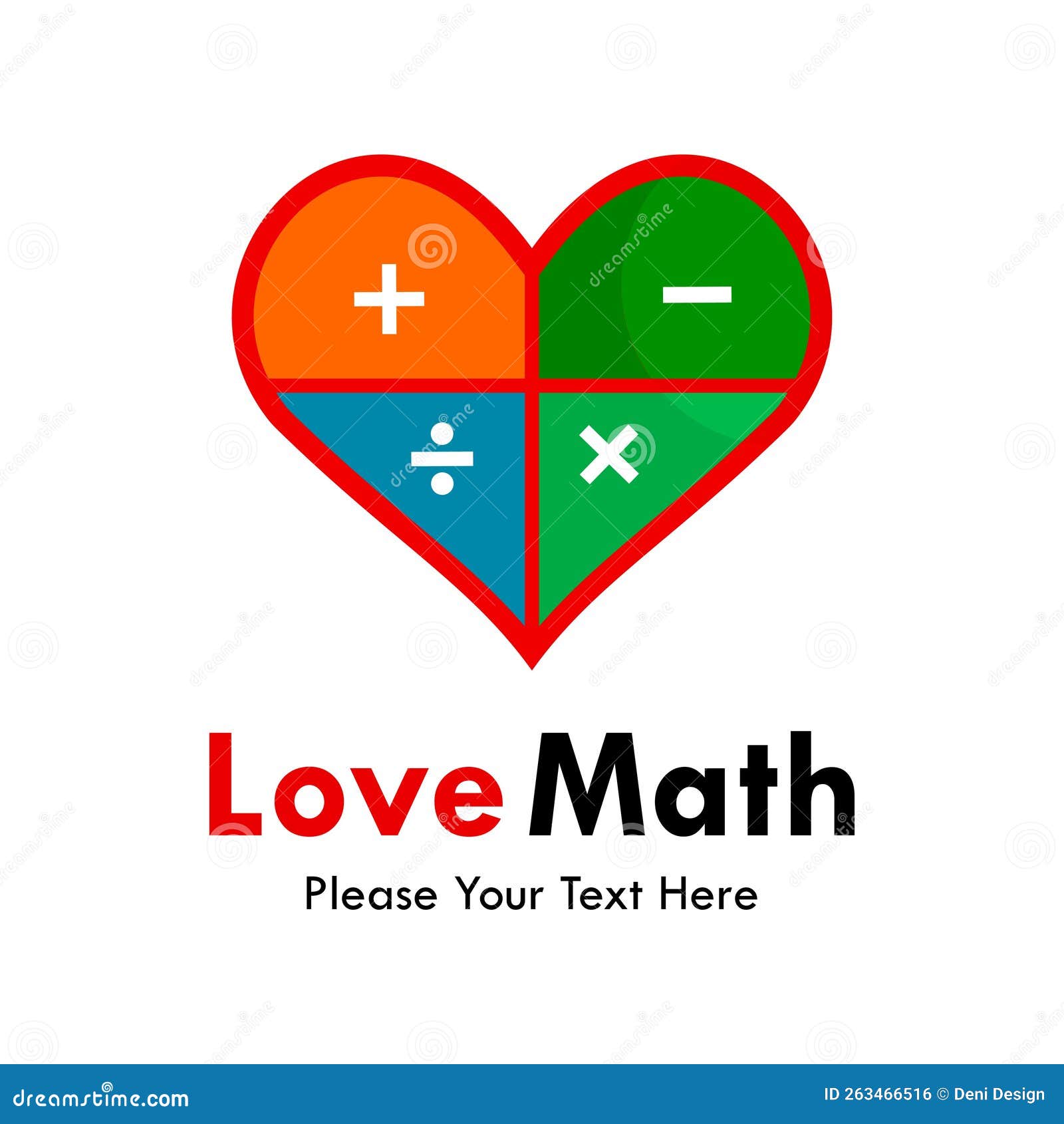 Love math design logo stock vector. Illustration of template - 263466516