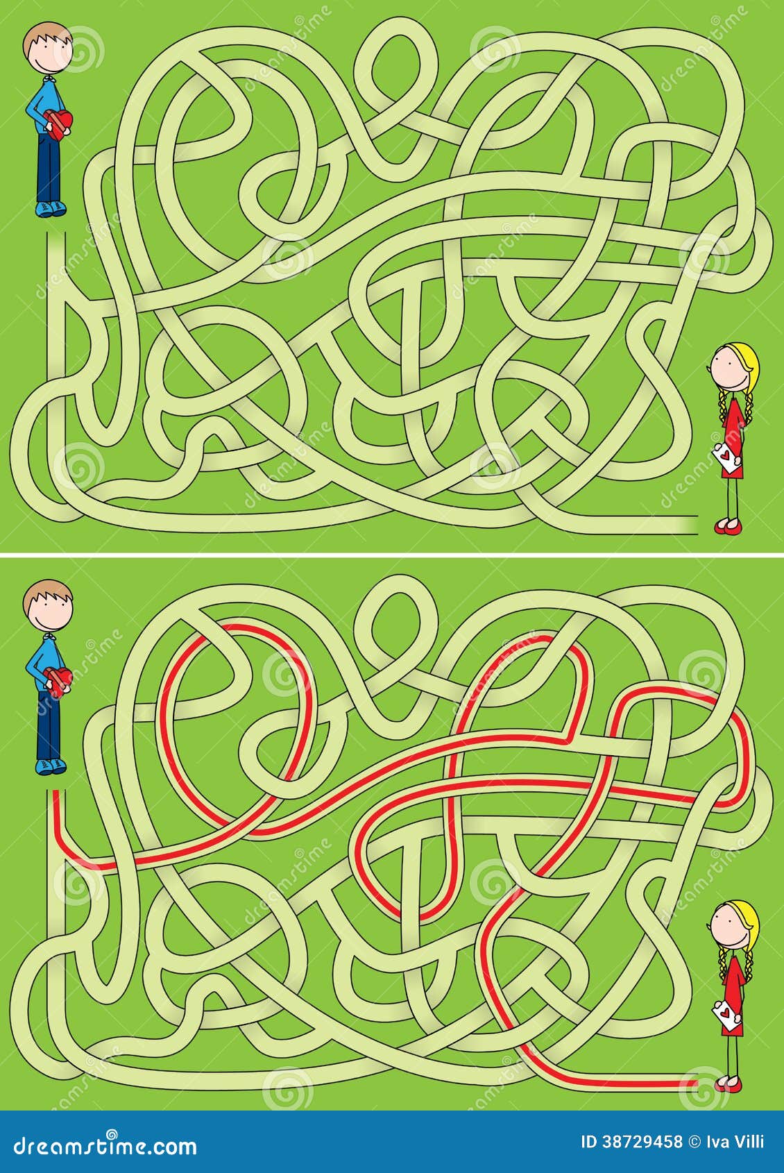 Love maze stock vector. Illustration of education, puzzle - 38729458