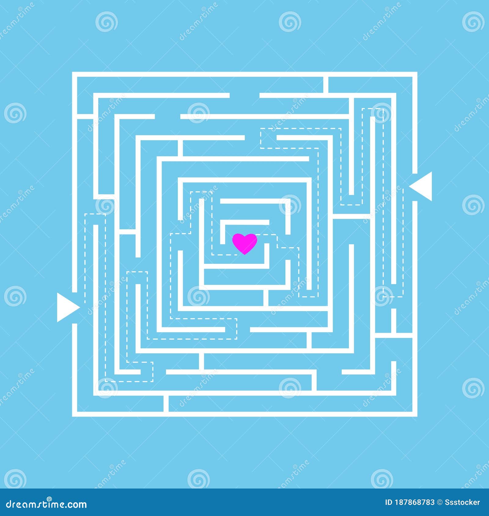Love maze labyrinth stock vector. Illustration of finish - 187868783