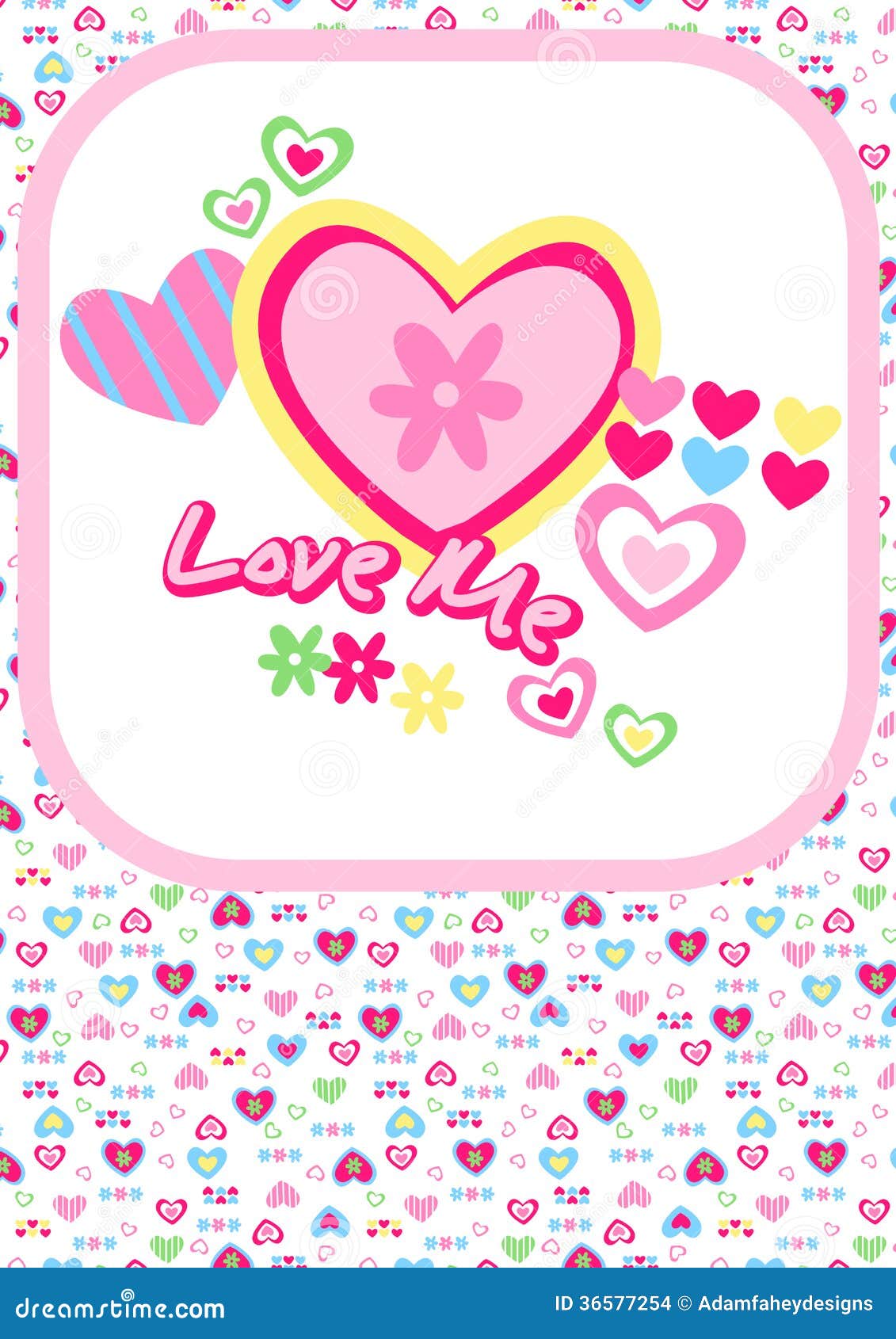Love me with hearts stock vector. Illustration of repeat - 36577254