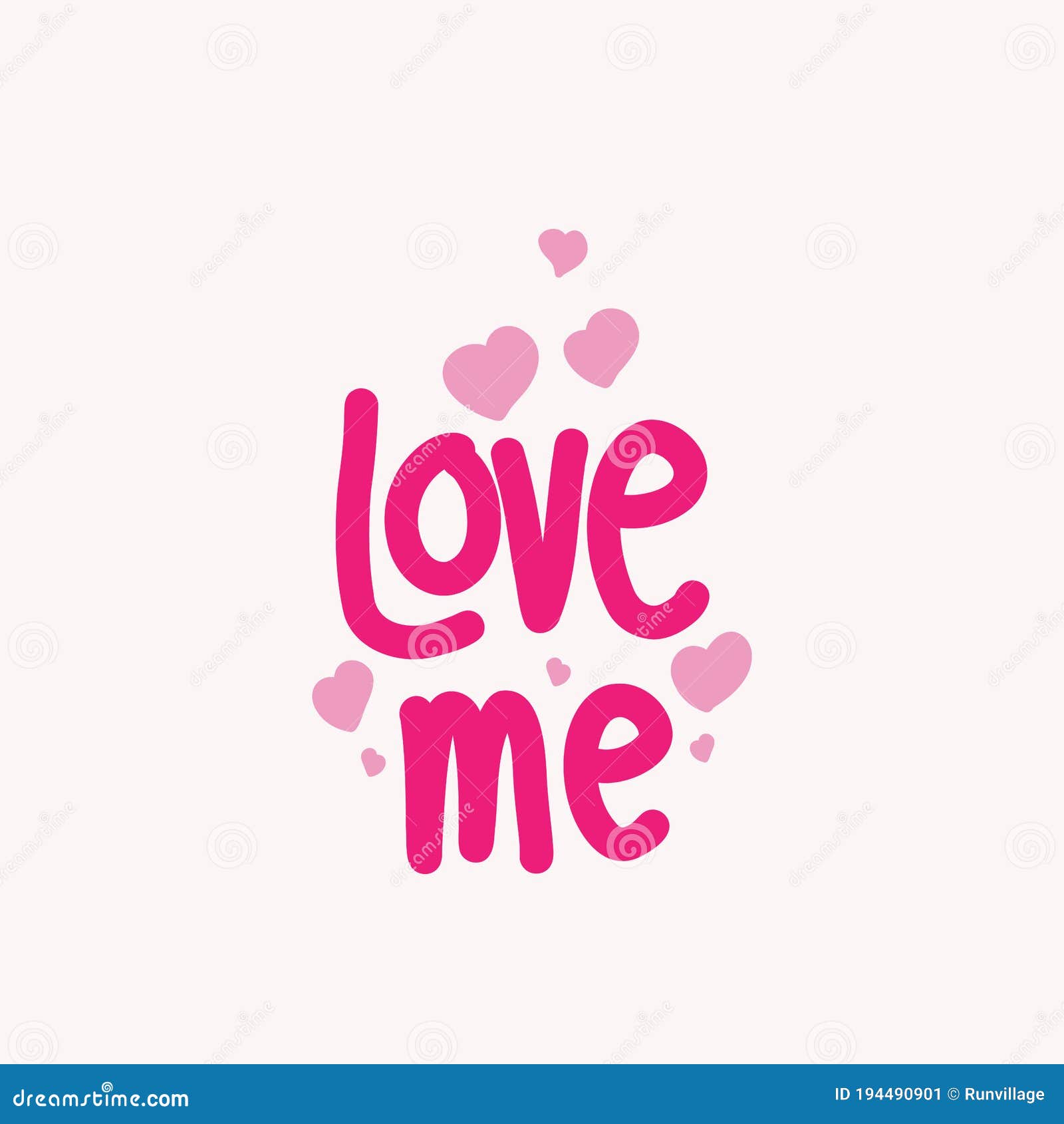 Love Me Text Quote Design with Pink Color Stock Vector - Illustration ...