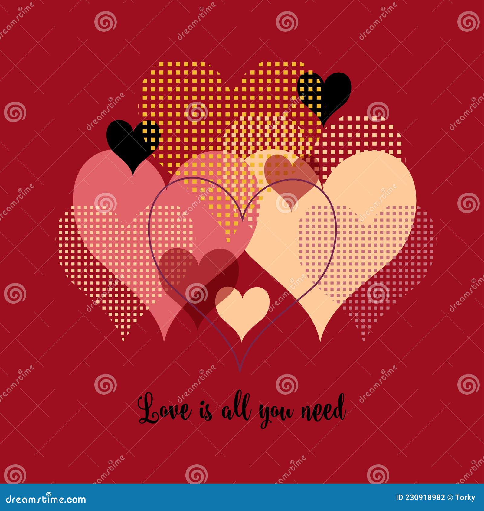 Love message card stock vector. Illustration of retro - 230918982