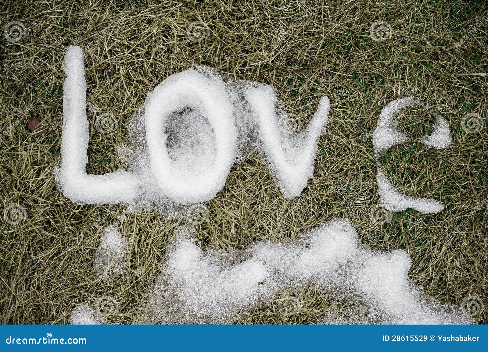 Love. Message Made of Snow. Stock Image - Image of valentines ...