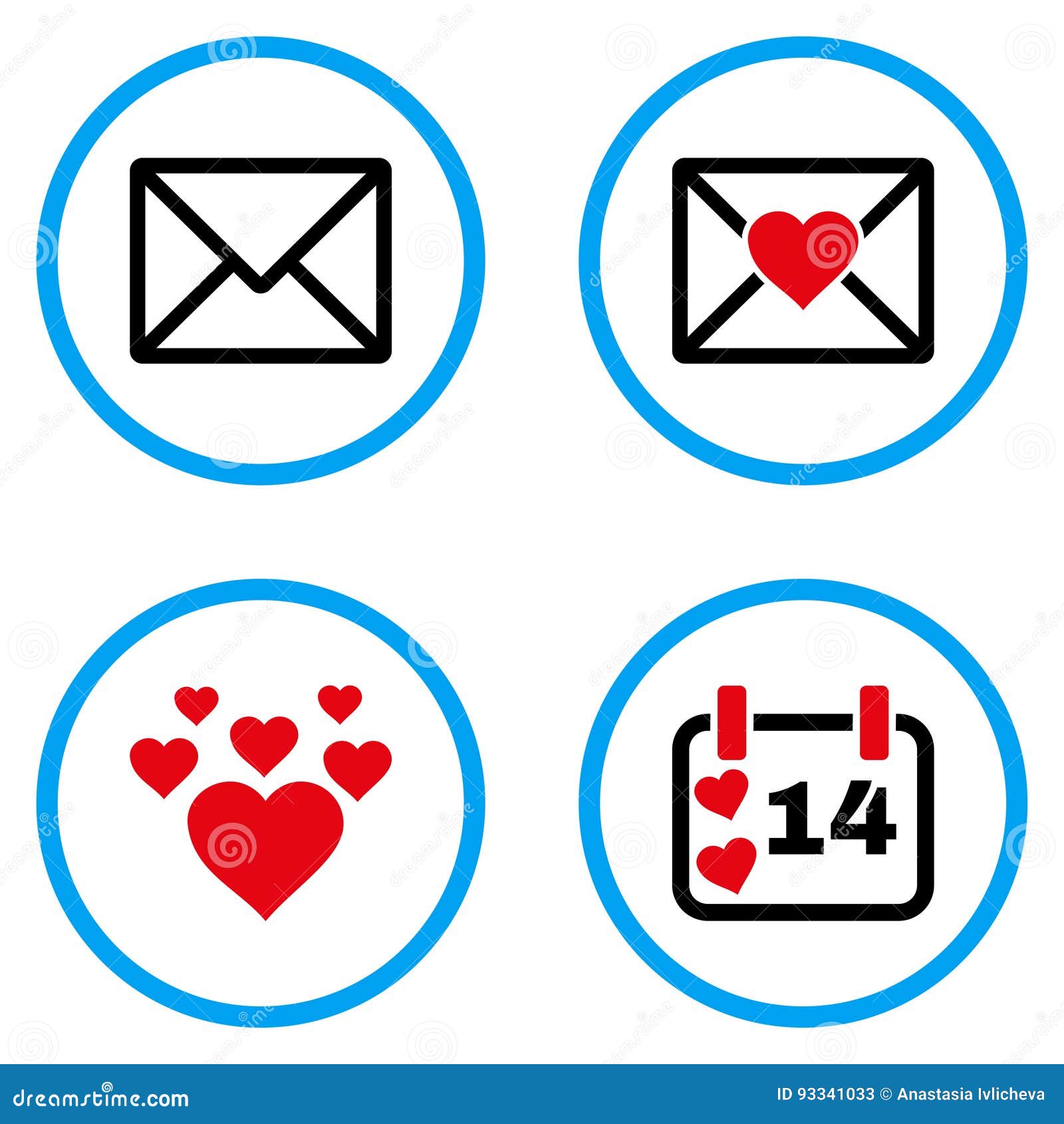 Love Message Rounded Vector Icons Stock Vector - Illustration of award ...