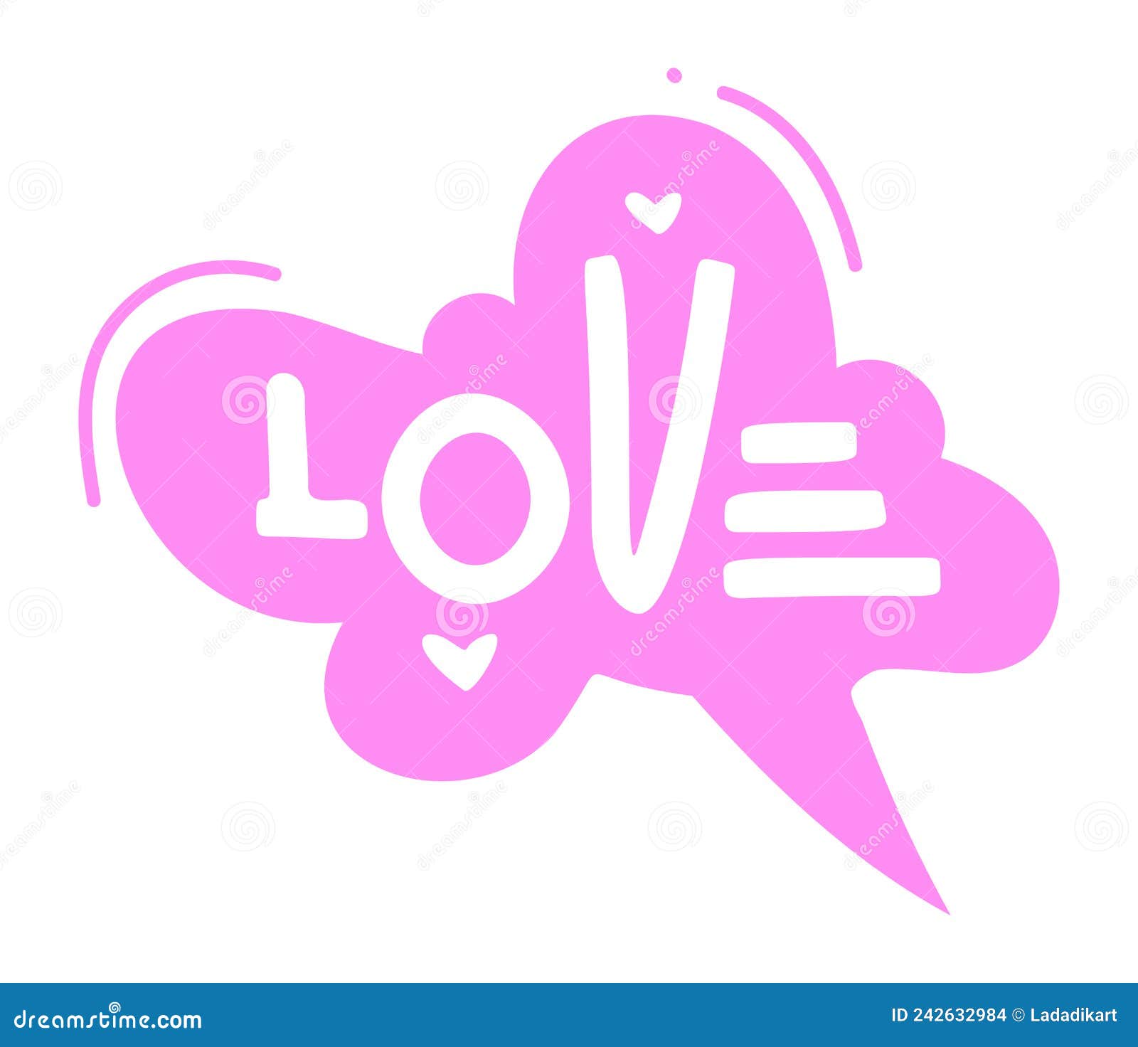 Love Message Sticker. Comic Style Speech Bubble Stock Vector ...