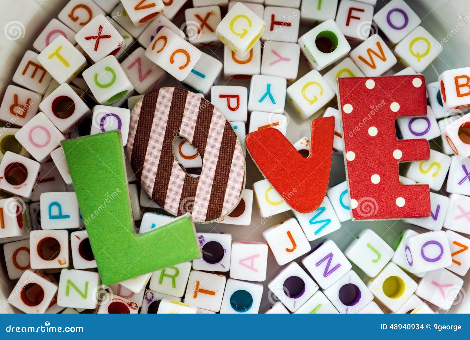 Love Message Written Over Letter Blocks Stock Photo - Image of learning ...
