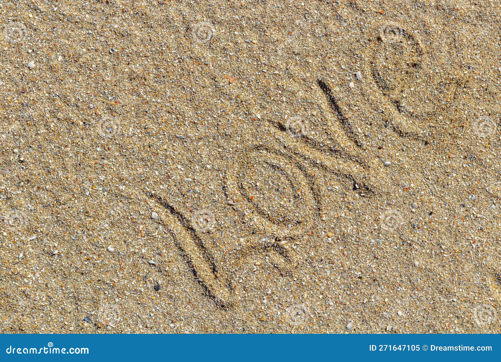 Love Message Written in Sand, Background for Design Stock Image - Image ...