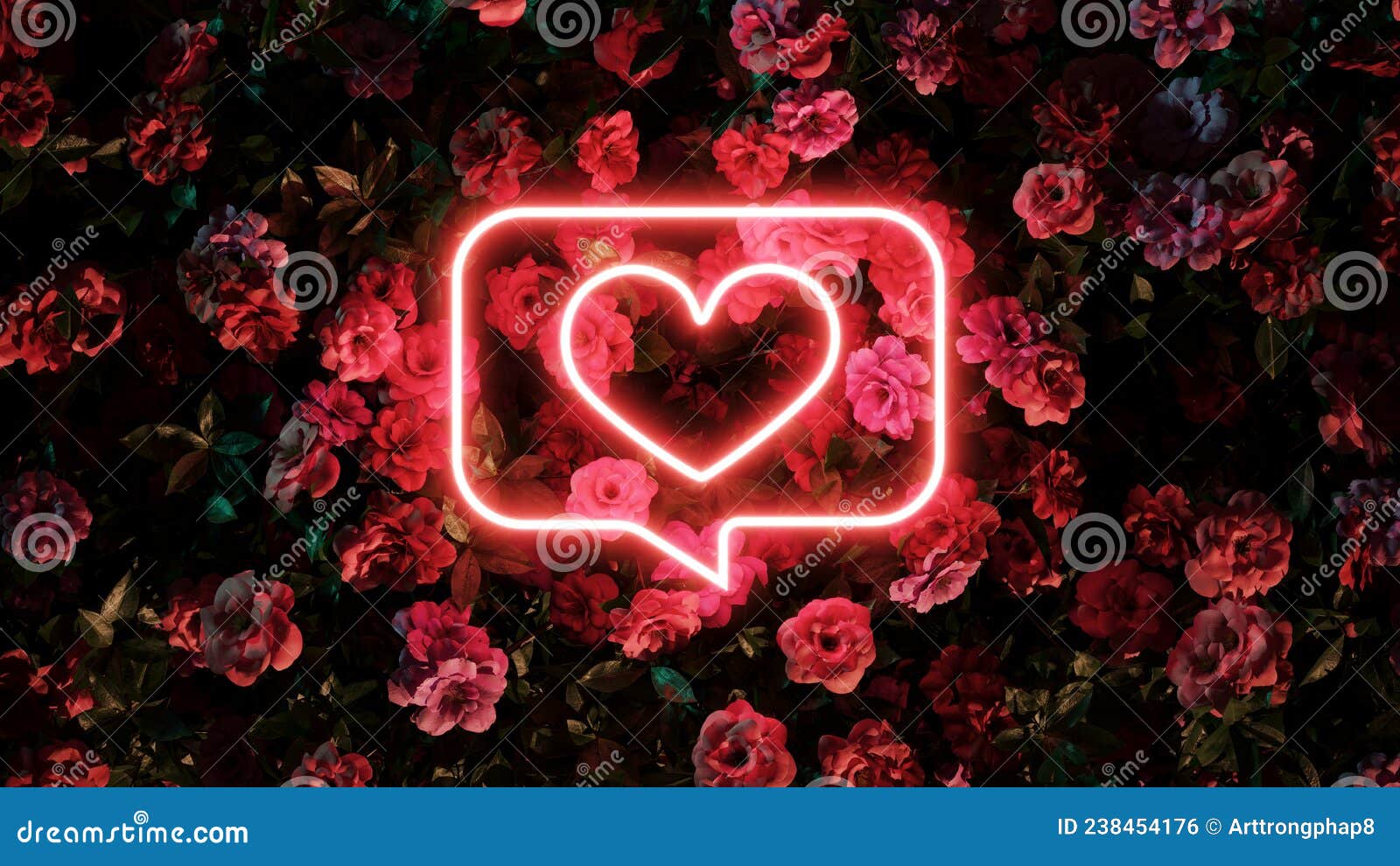 Love Messages with Neon Lights Stock Photo - Image of background ...